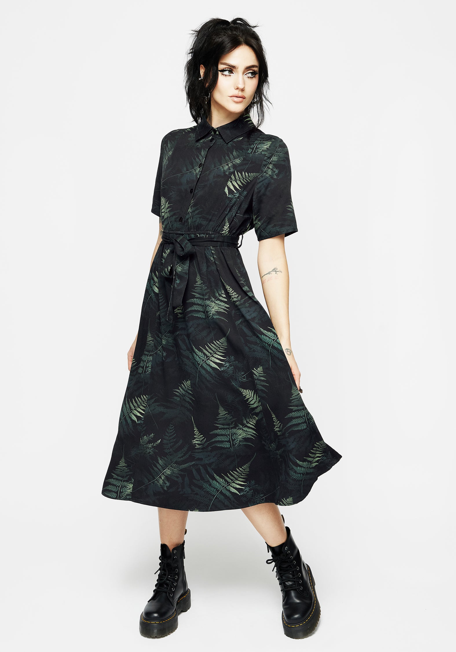 Disturbia | Fernery Midi Shirt Dress | Dresses