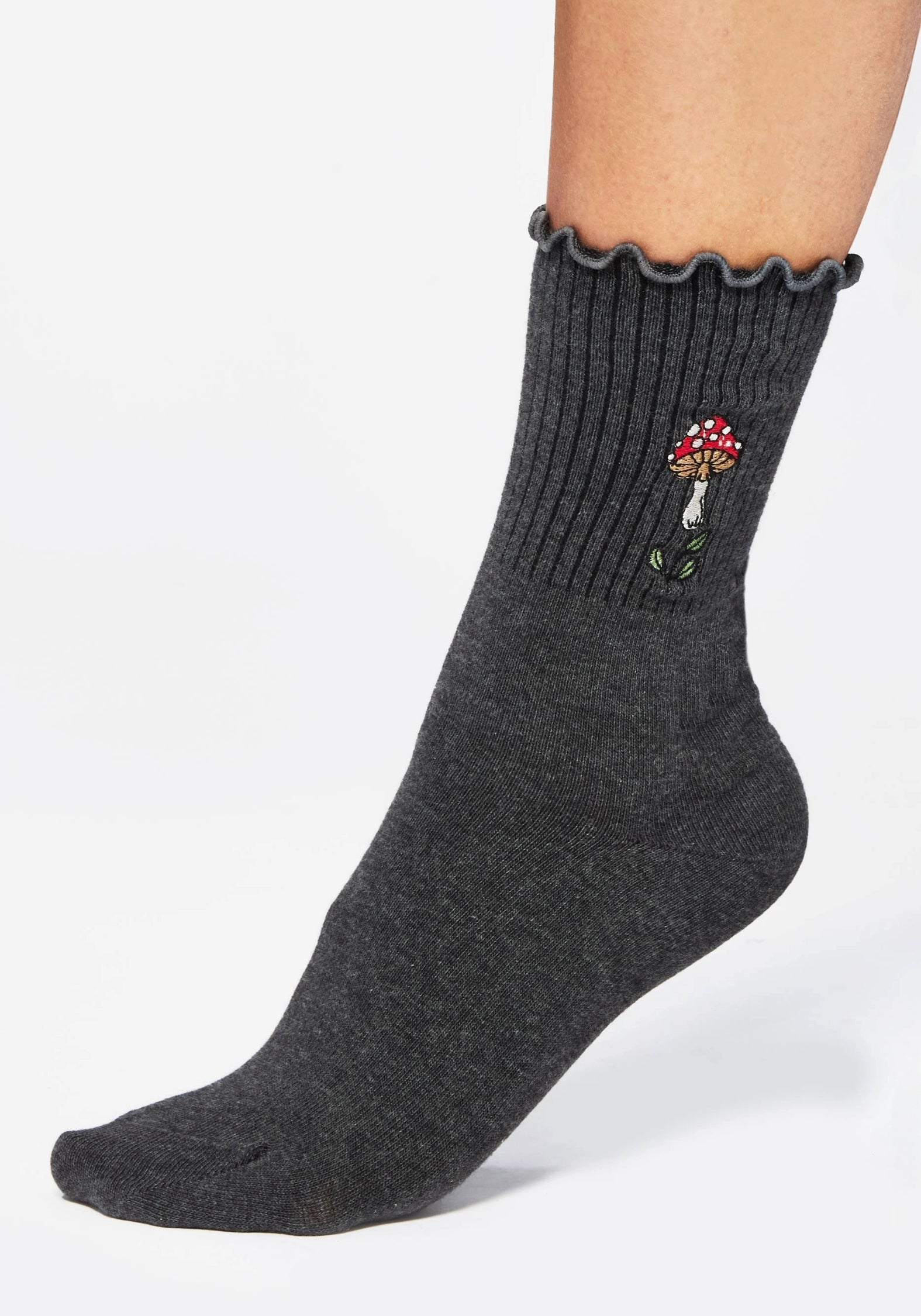 Morchella Embroidered Mushroom Socks – Disturbia