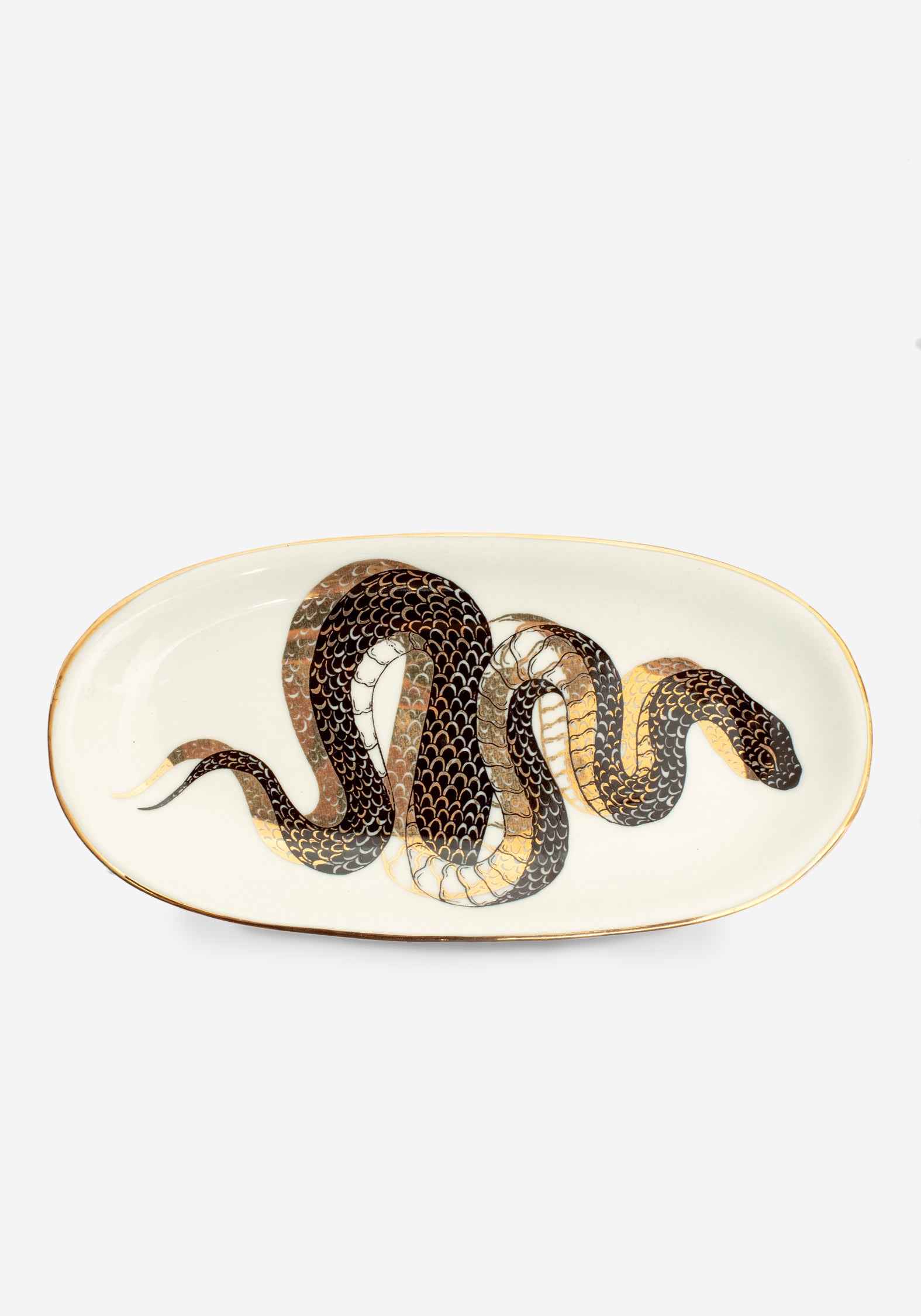 Disturbia | Saraph Snakes Oval Snake Trinket Dish | Ceramics