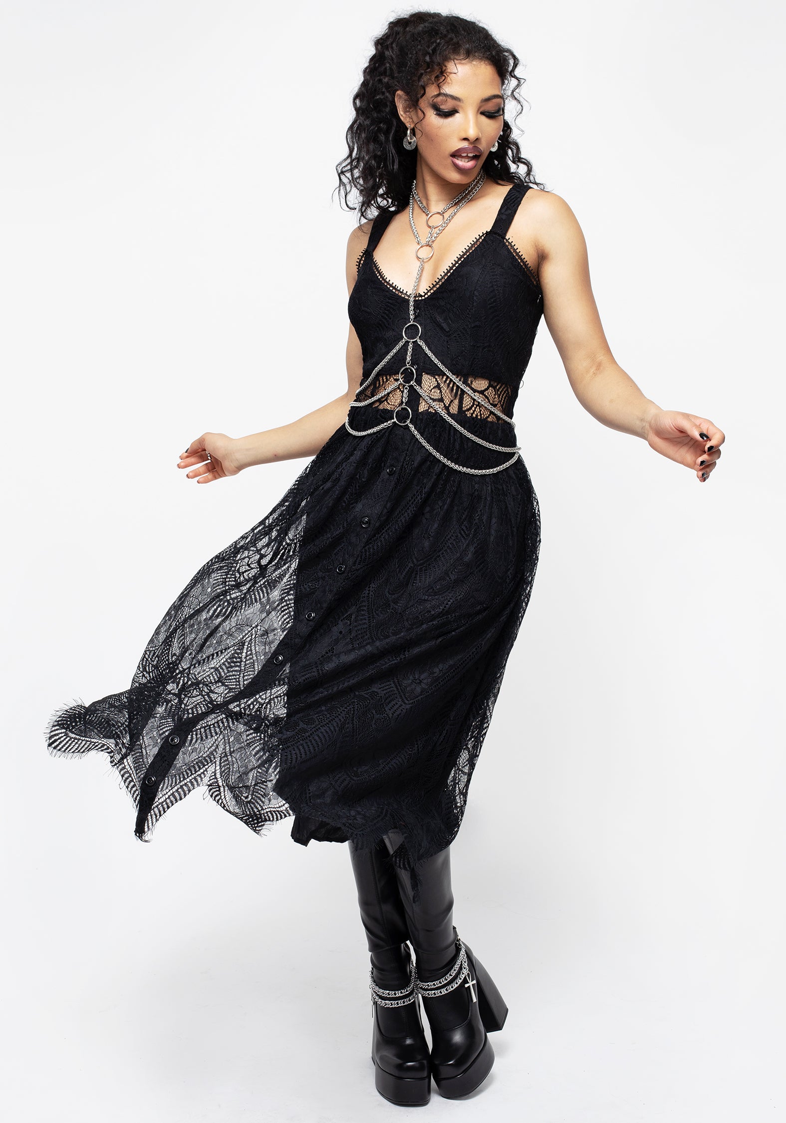 Disturbia | Poltergeist Lace Midaxi Dress | Dresses