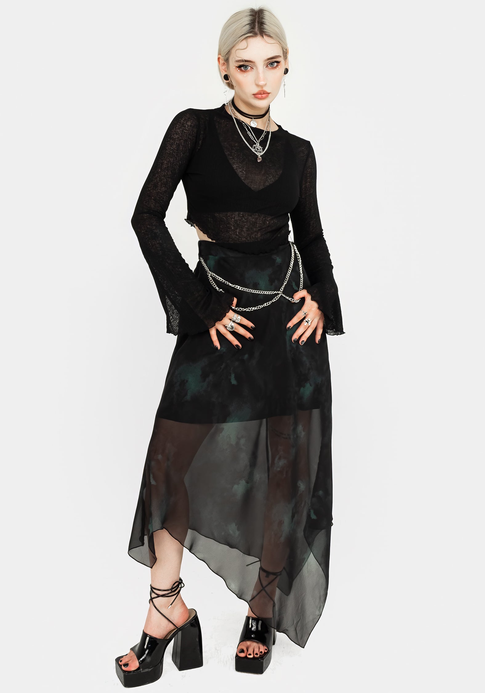 Disturbia | Cassia Jersey Mesh Crop Top | Tops