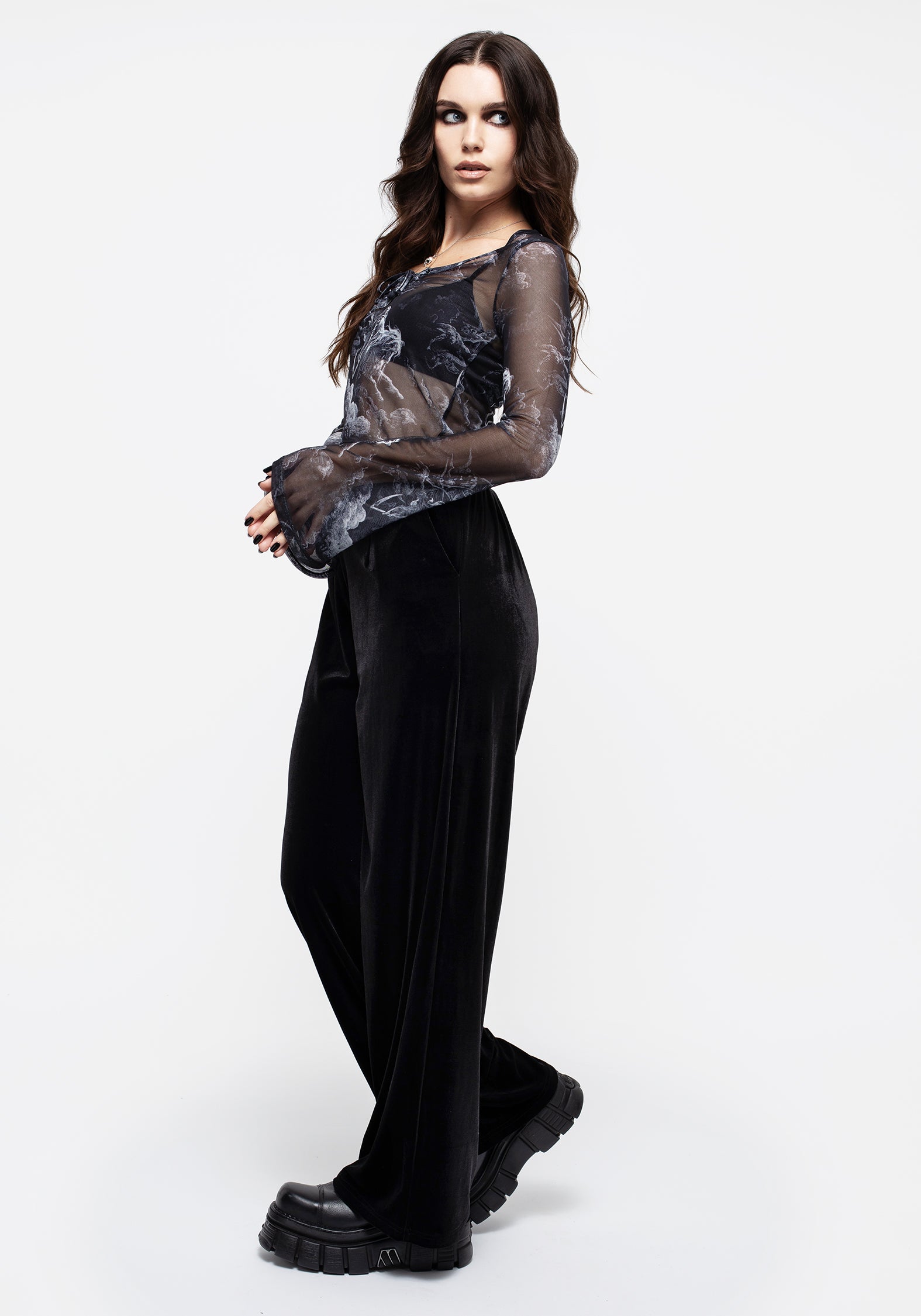 Disturbia | Revelation Mesh Lace Front Crop Top | Tops