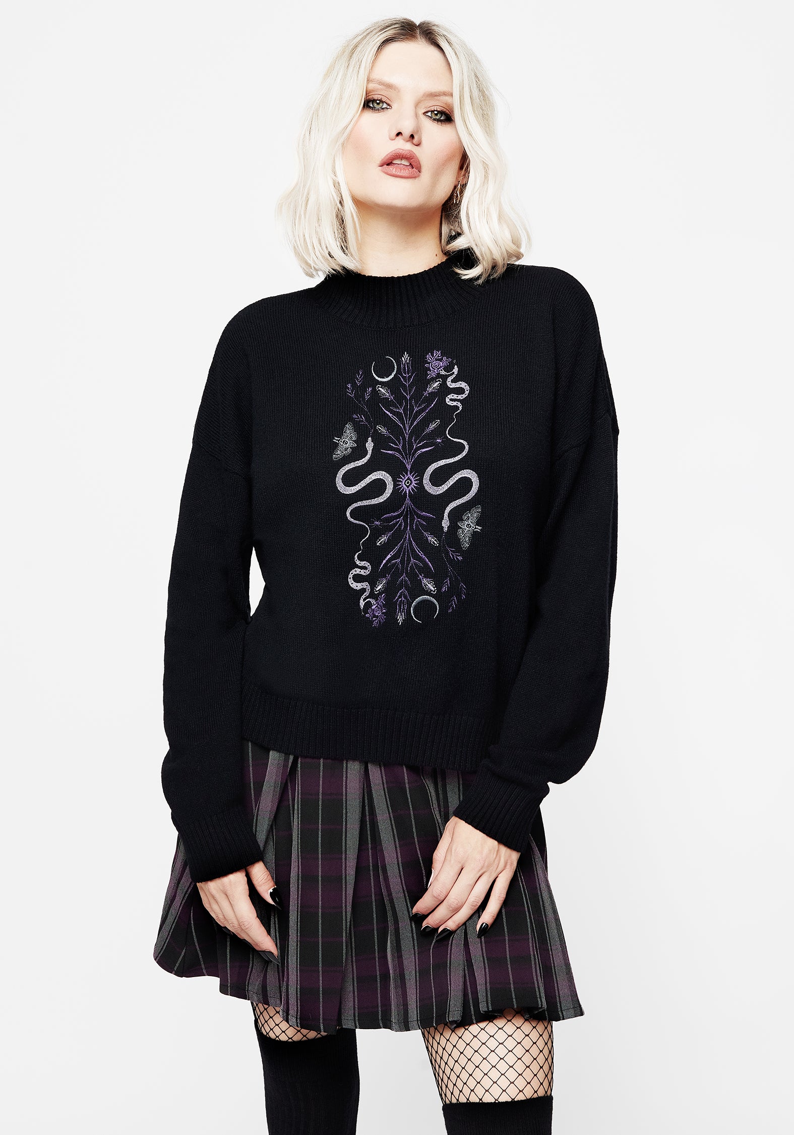 Disturbia | Dominion Snake Embroidered Knit Jumper | Jumpers