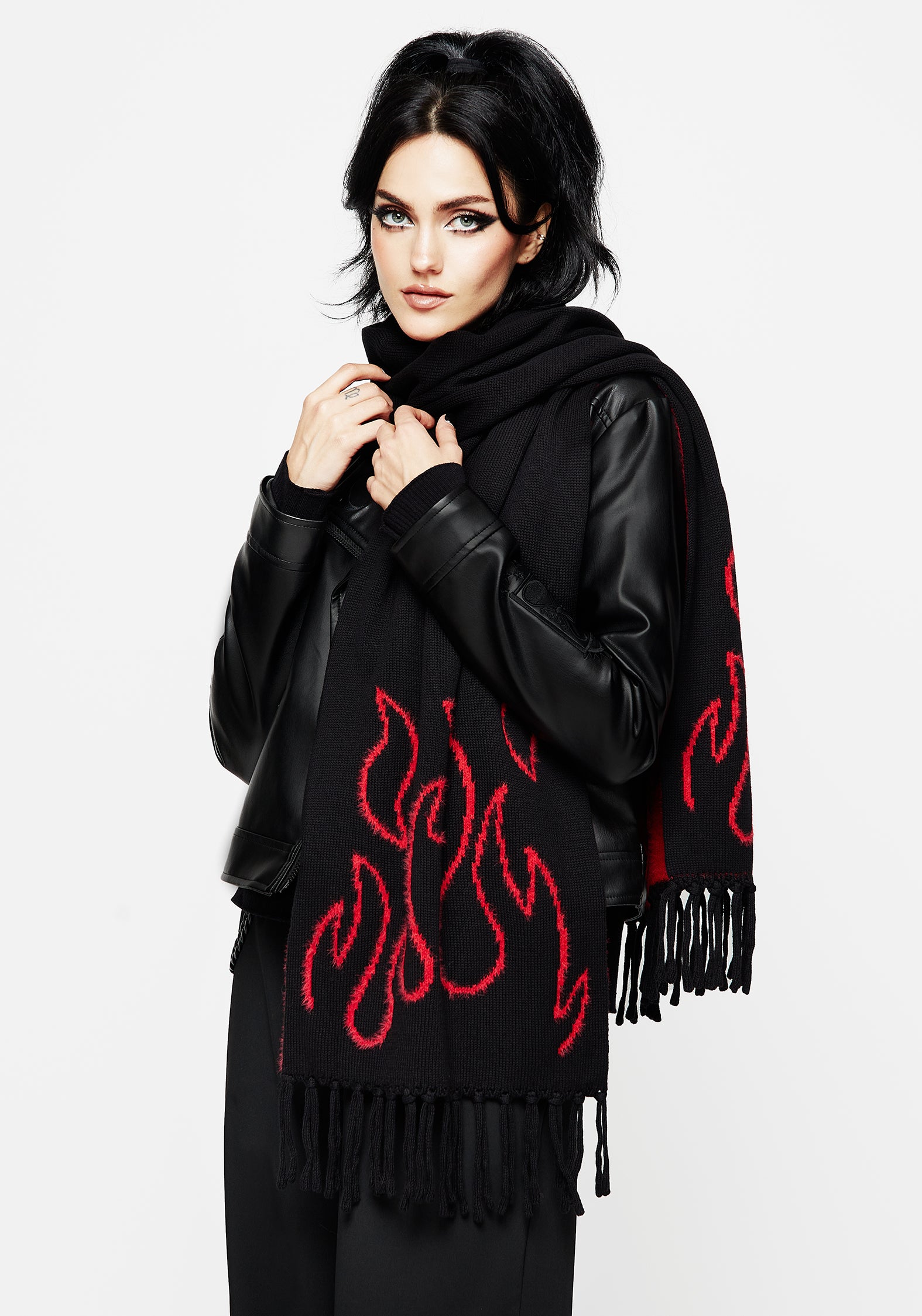 Disturbia | Blaze Flame Knit Scarf | Scarves