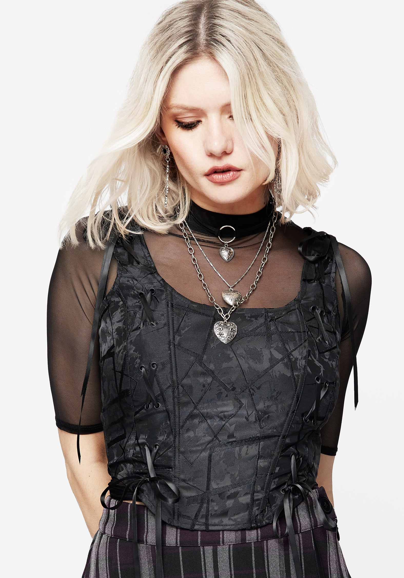 Chatelaine Lace Detail Corset Top – Disturbia