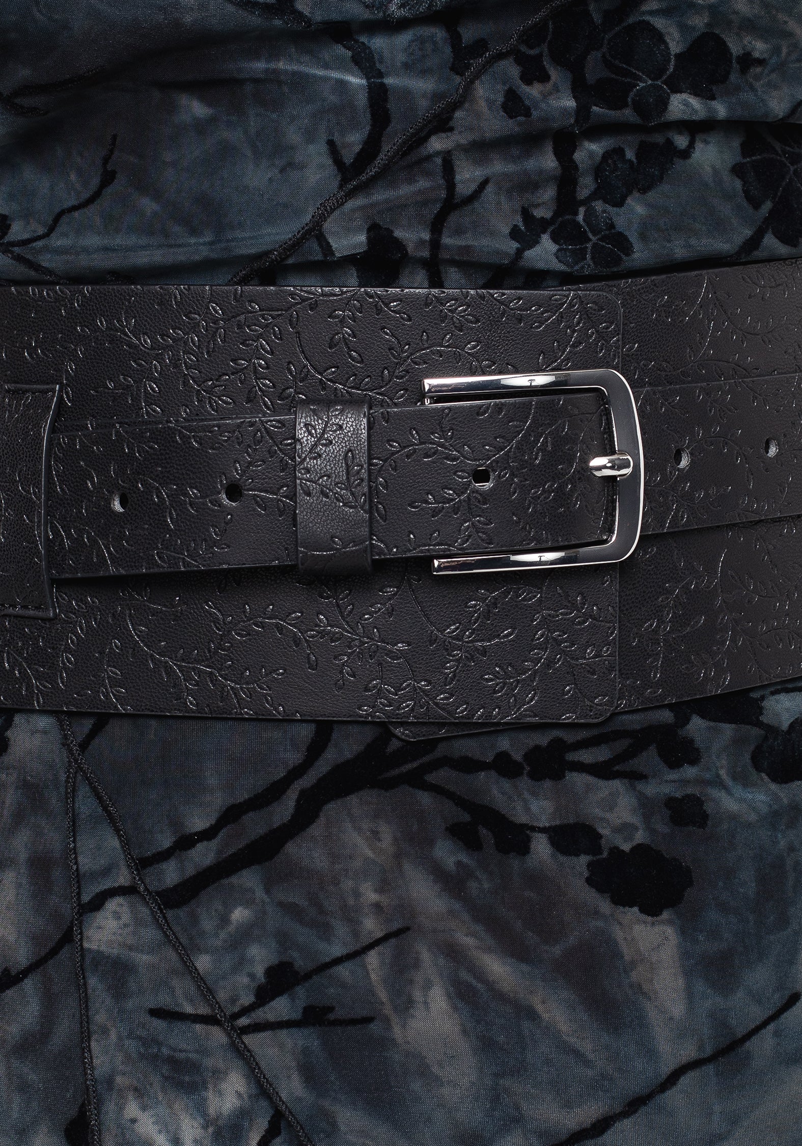 Disturbia | Bathory Floral Embossed Waist Belt | Belts