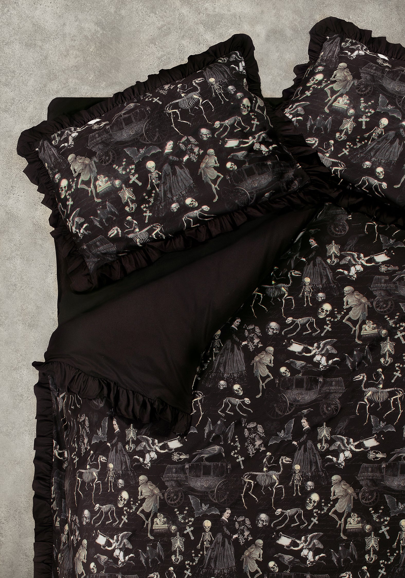 Disturbia | Melancholia Ruffle Bedding Set - UK Double | Bedding Sets