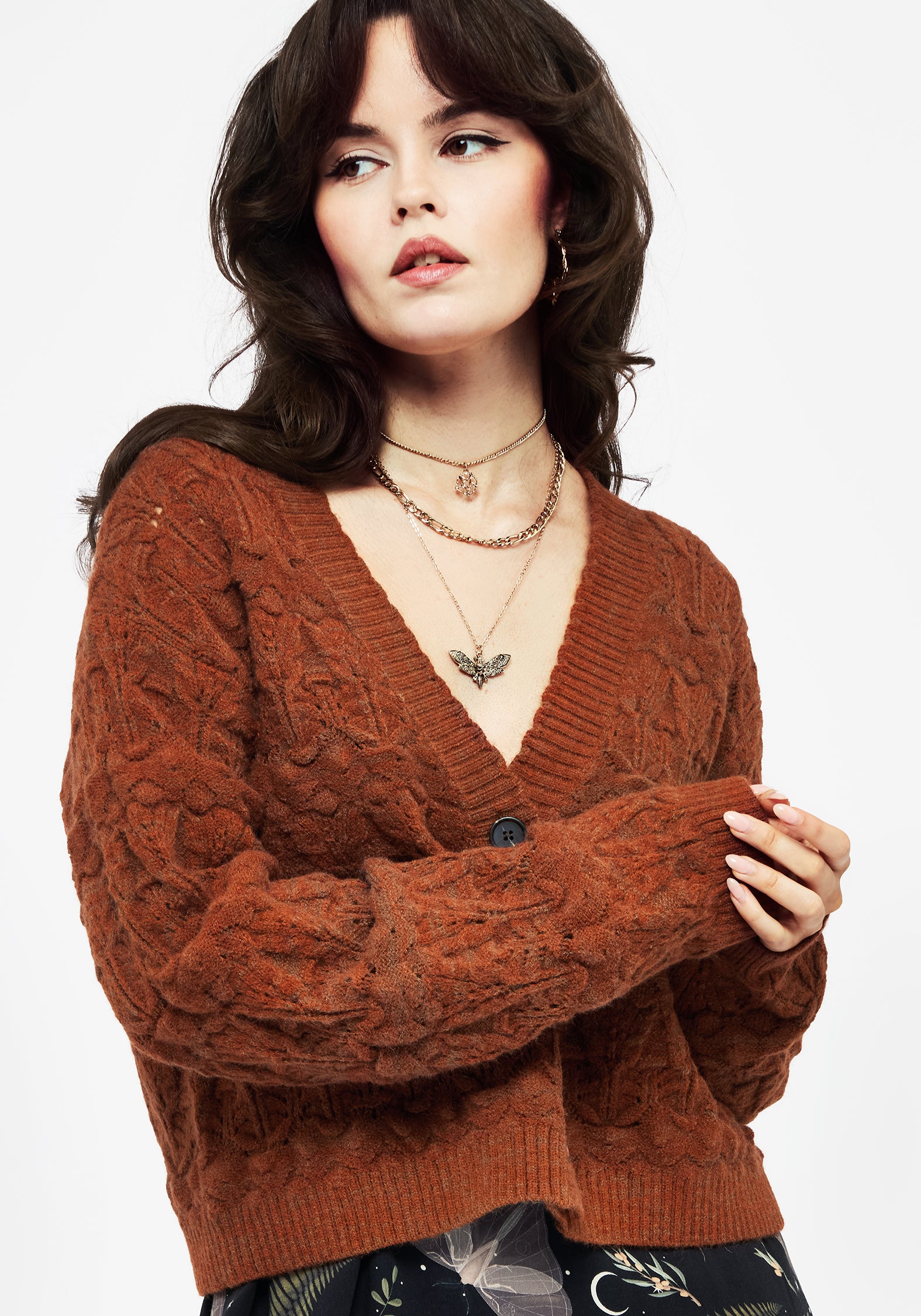 Disturbia | Cadmium Pointelle Knit Cardigan | Cardigans
