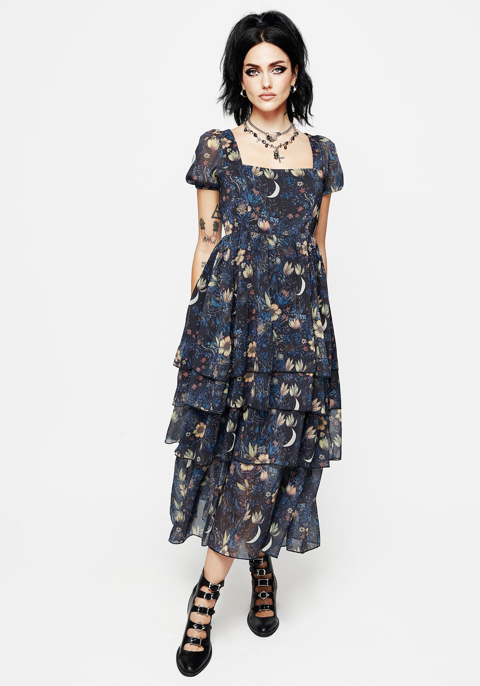 Disturbia | Primrose Floral Chiffon Layered Midaxi Dress | Dresses