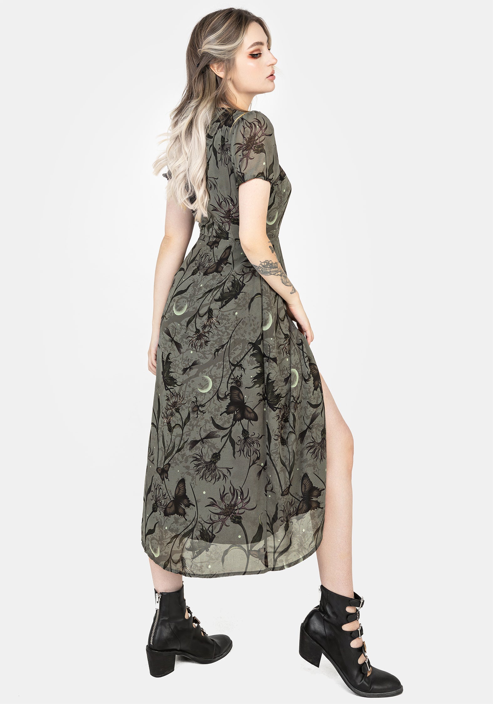 Disturbia | Gloriana Floral Print Chiffon Midaxi Wrap Dress | Dresses