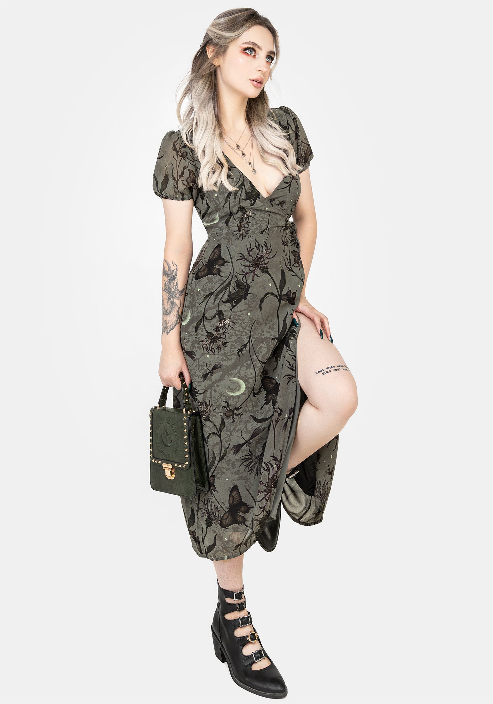 Disturbia | Gloriana Floral Print Chiffon Midaxi Wrap Dress | Dresses