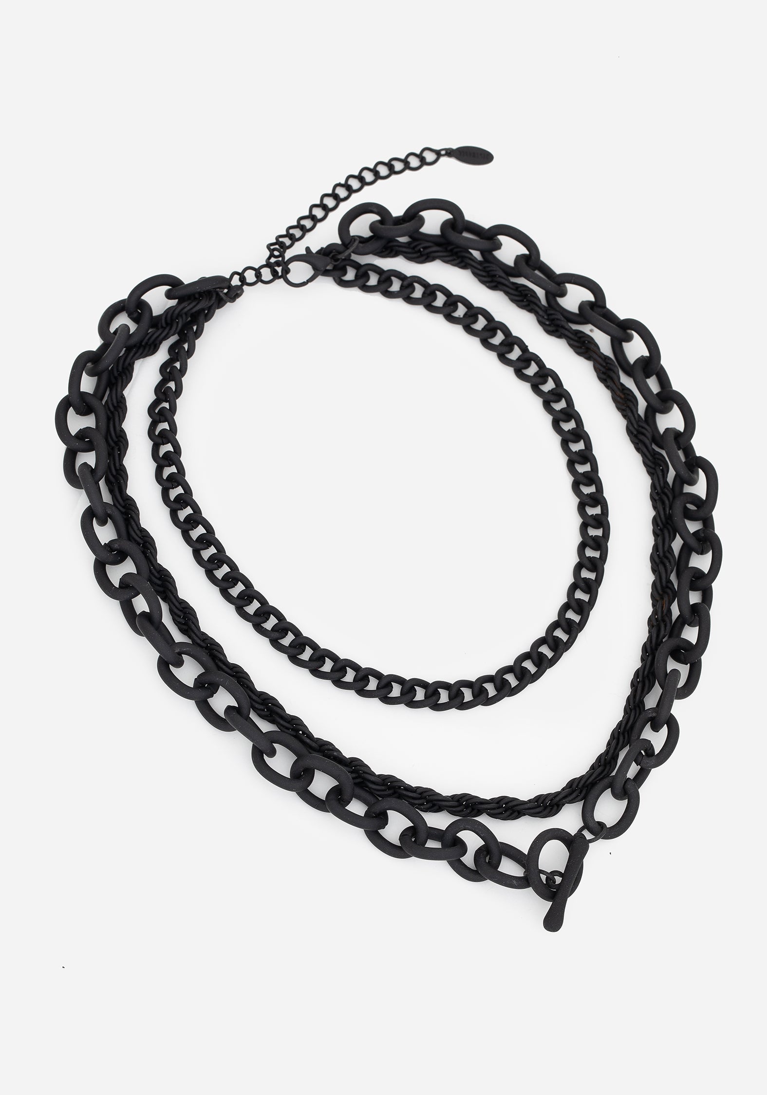 Disturbia | Jet Chunky Chain Layered Necklace | Necklaces