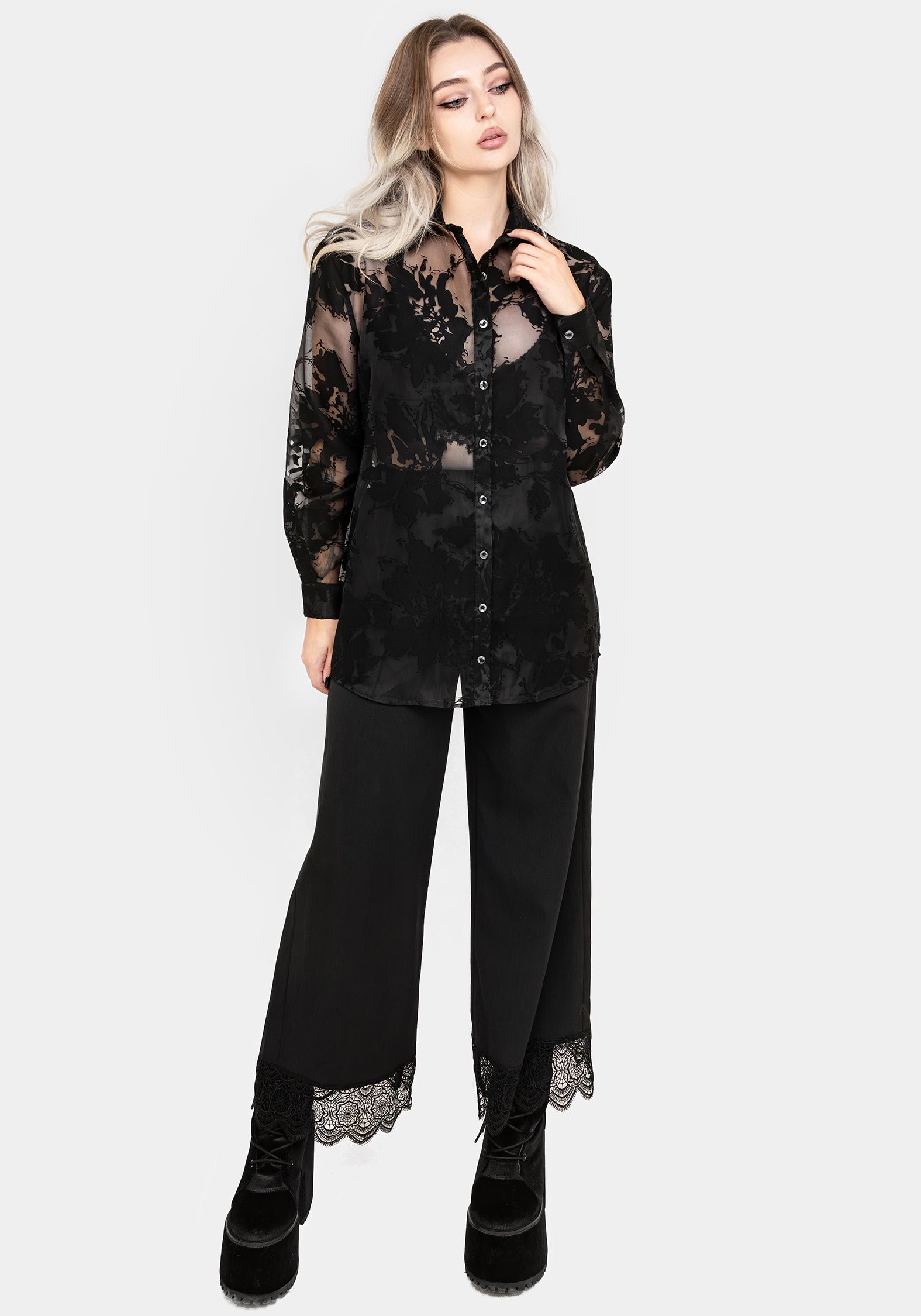Disturbia | Spectre Sheer Loose Fit Shirt | Tops