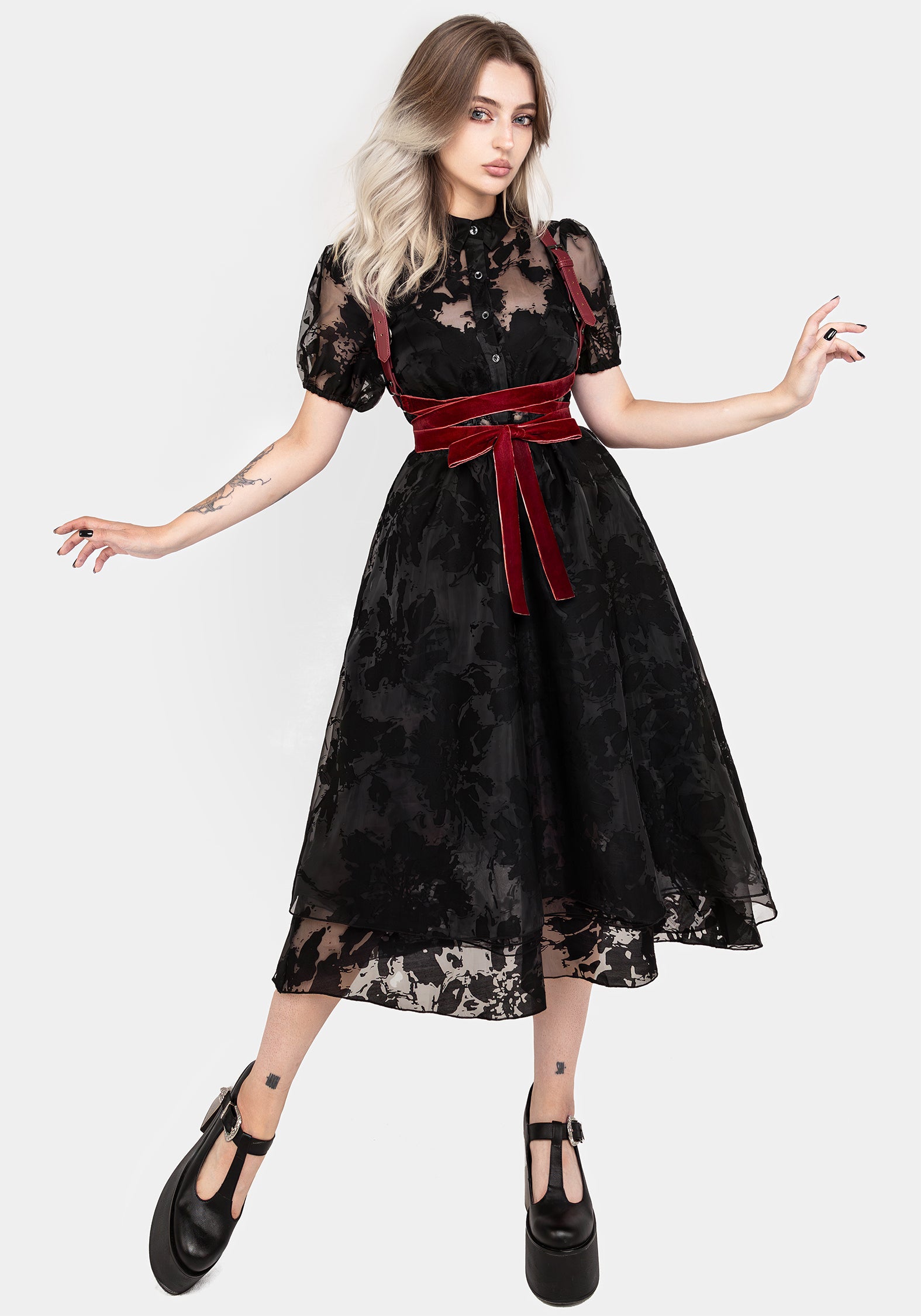 Disturbia | Spectre Layered Midi Shirt Dress | Dresses