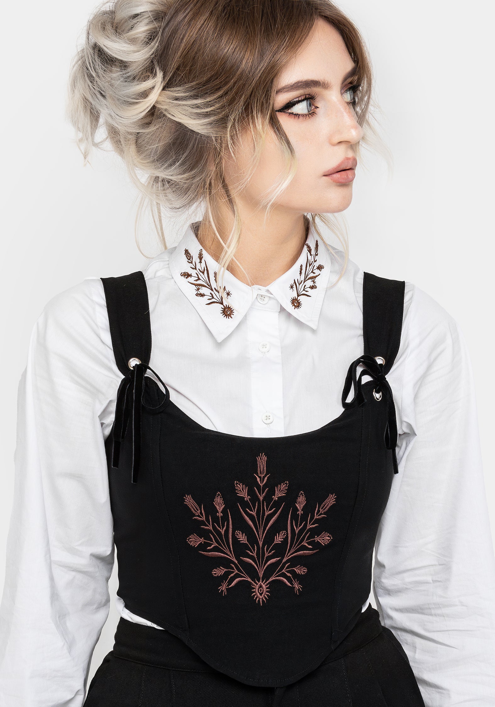 Cybele Embroidered Crop Corset Top – Disturbia