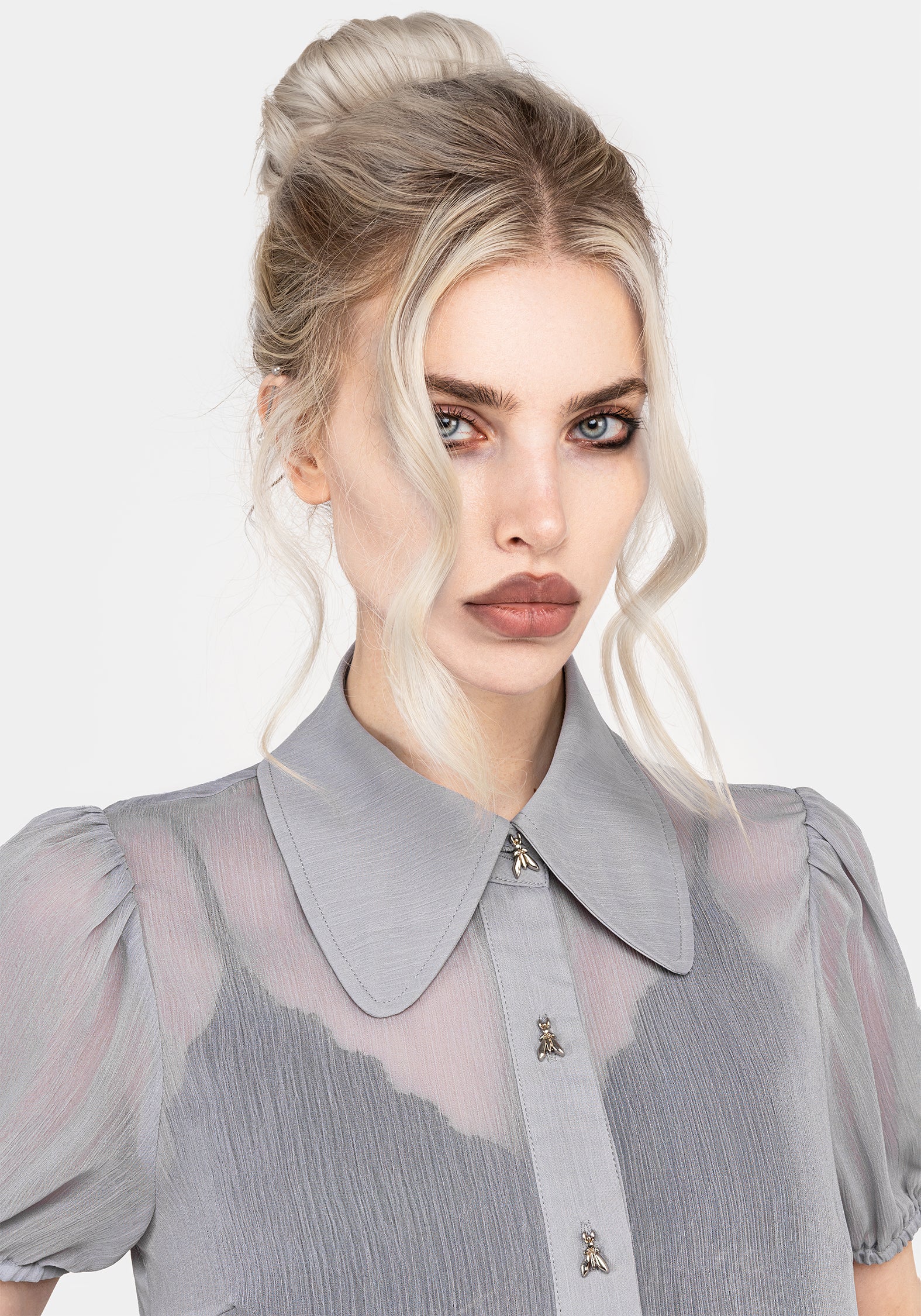 Disturbia | Periwinkle Button Up Blouse Top | Tops