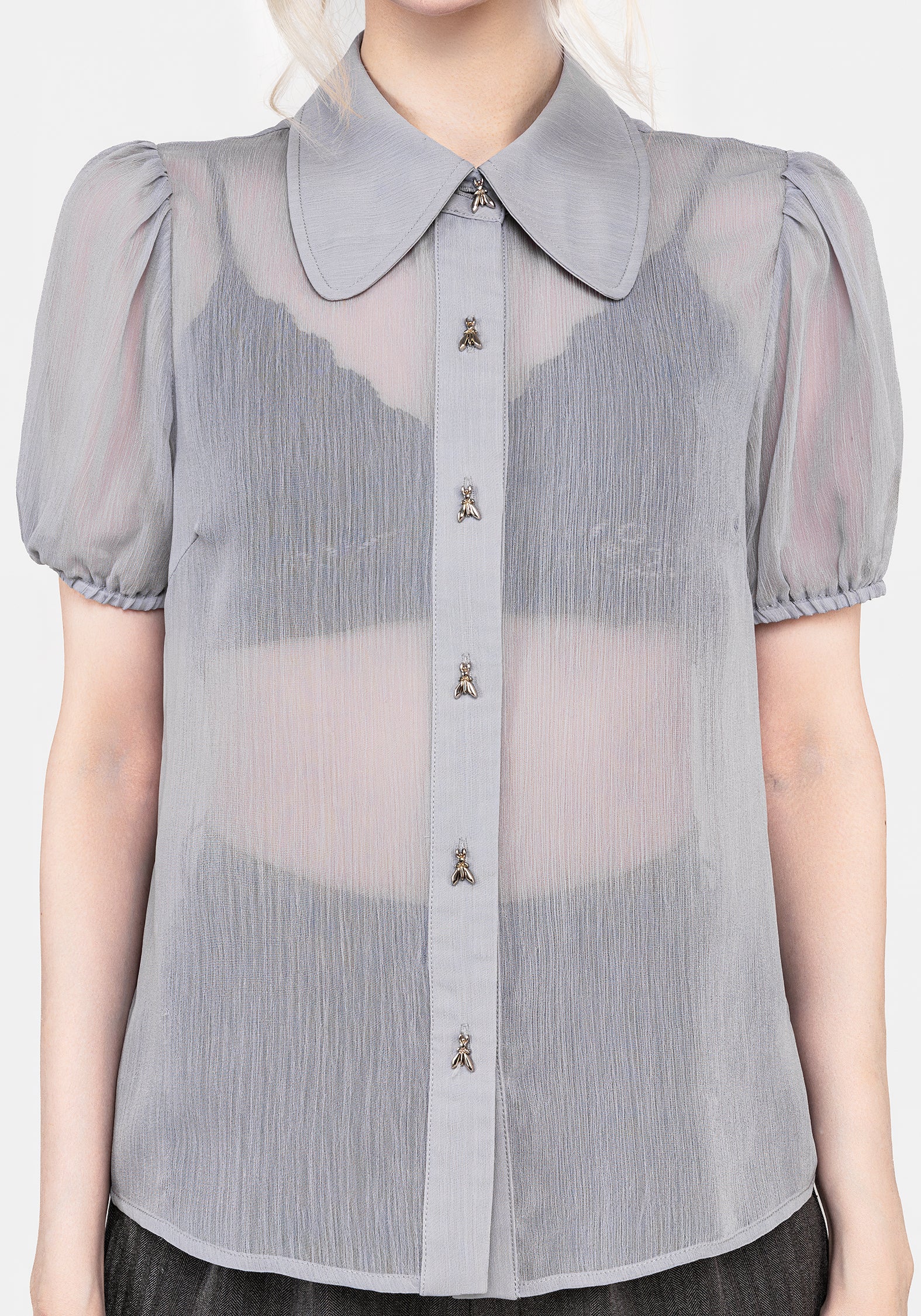 Disturbia | Periwinkle Button Up Blouse Top | Tops