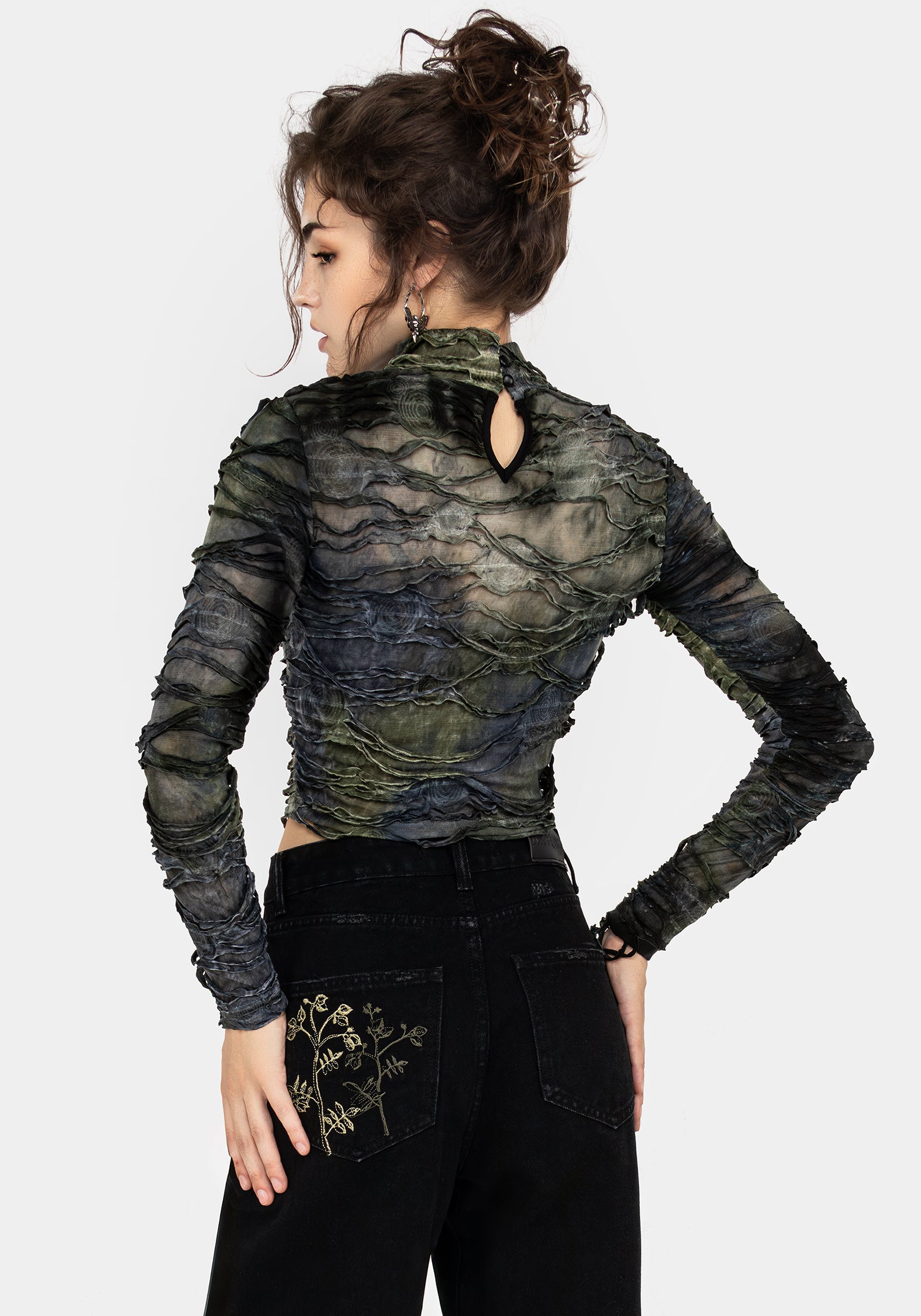 Disturbia | Chlorella Distressed Long Sleeve Top | Tops