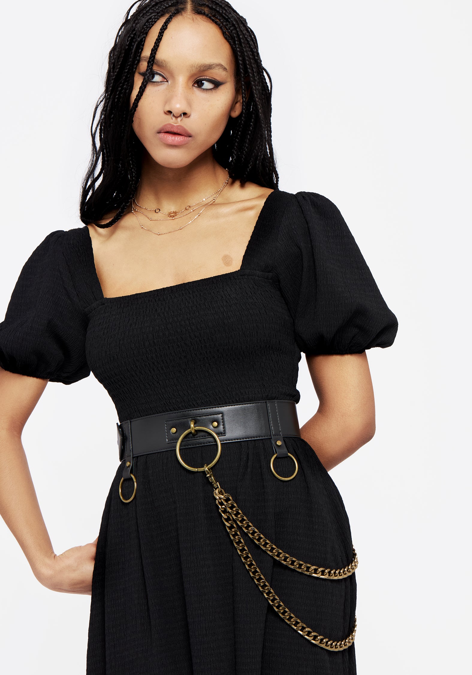 Disturbia | Calliope Chain Belt - Brass | Belts