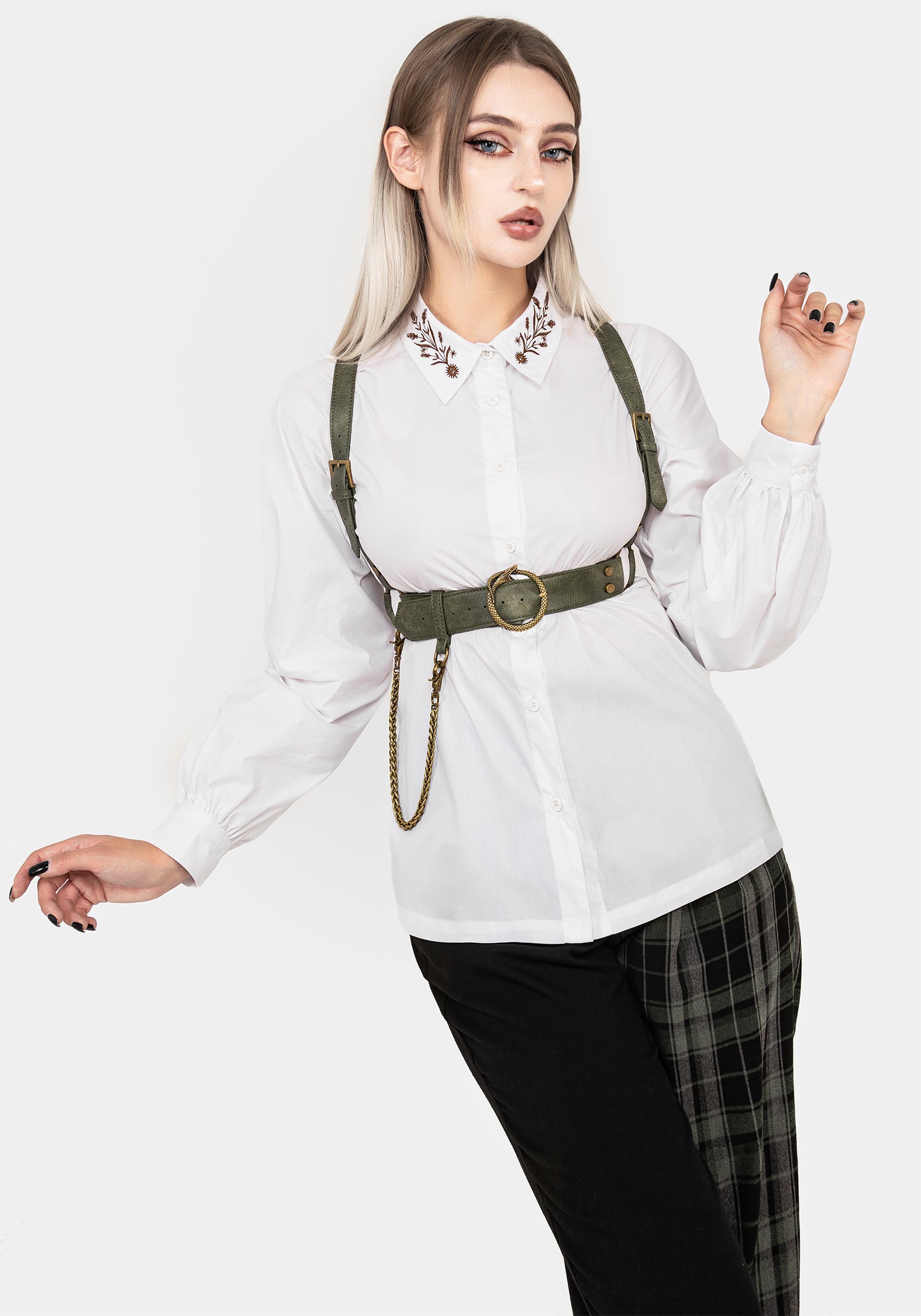 Disturbia | Kaliya Snake Chain Harness - Green | Harnesses