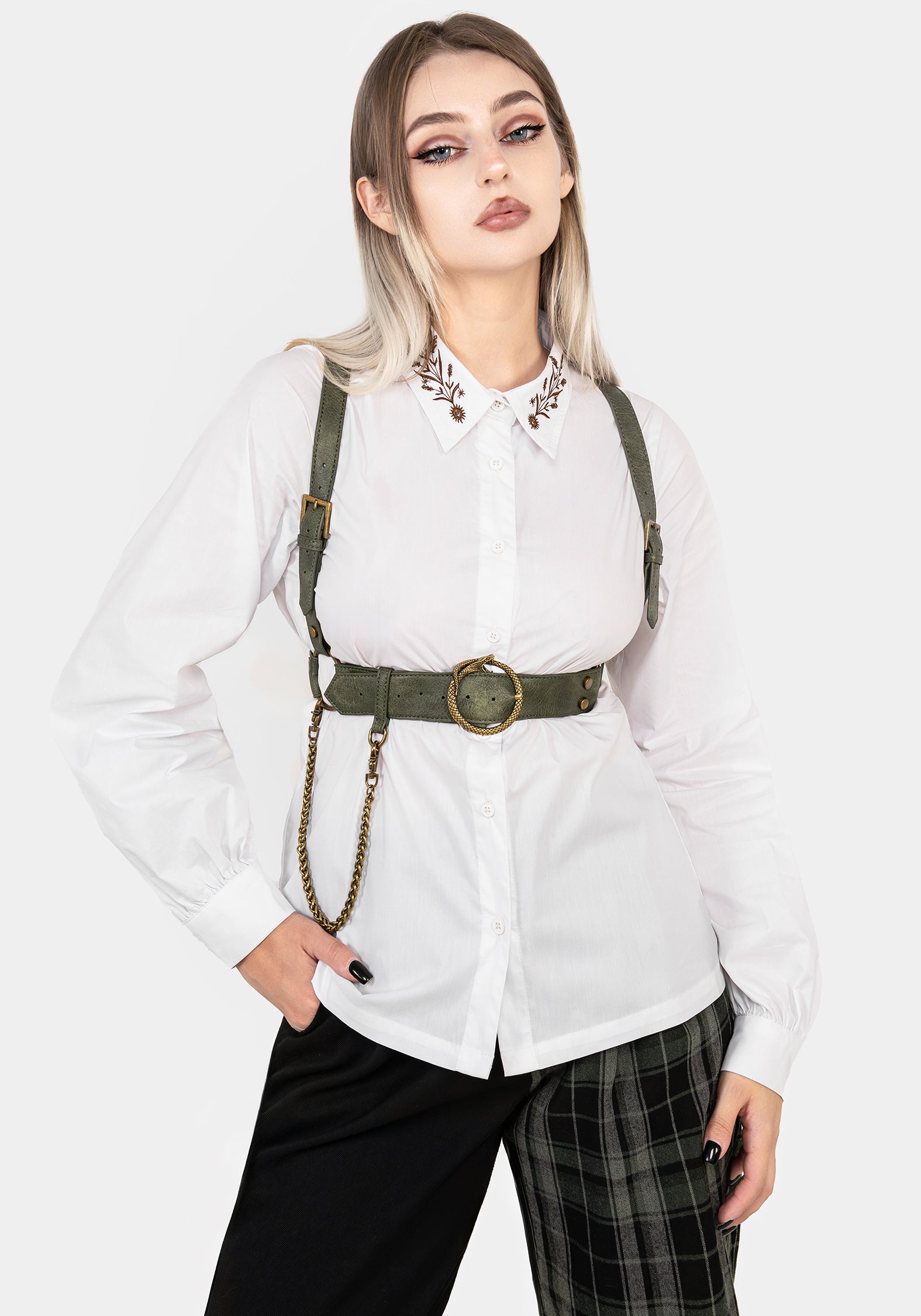 Disturbia | Kaliya Snake Chain Harness - Green | Harnesses