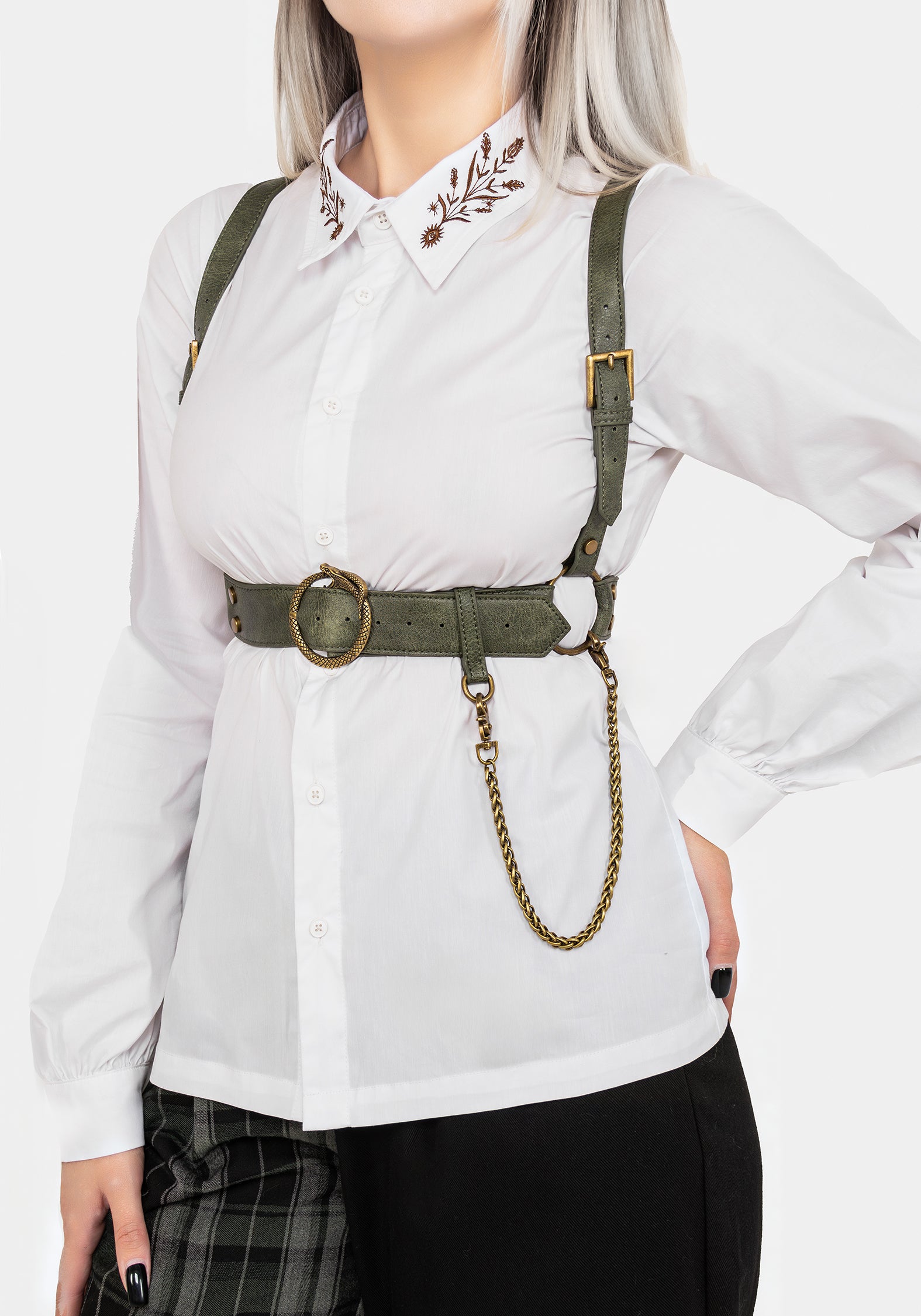 Disturbia | Kaliya Snake Chain Harness - Green | Harnesses