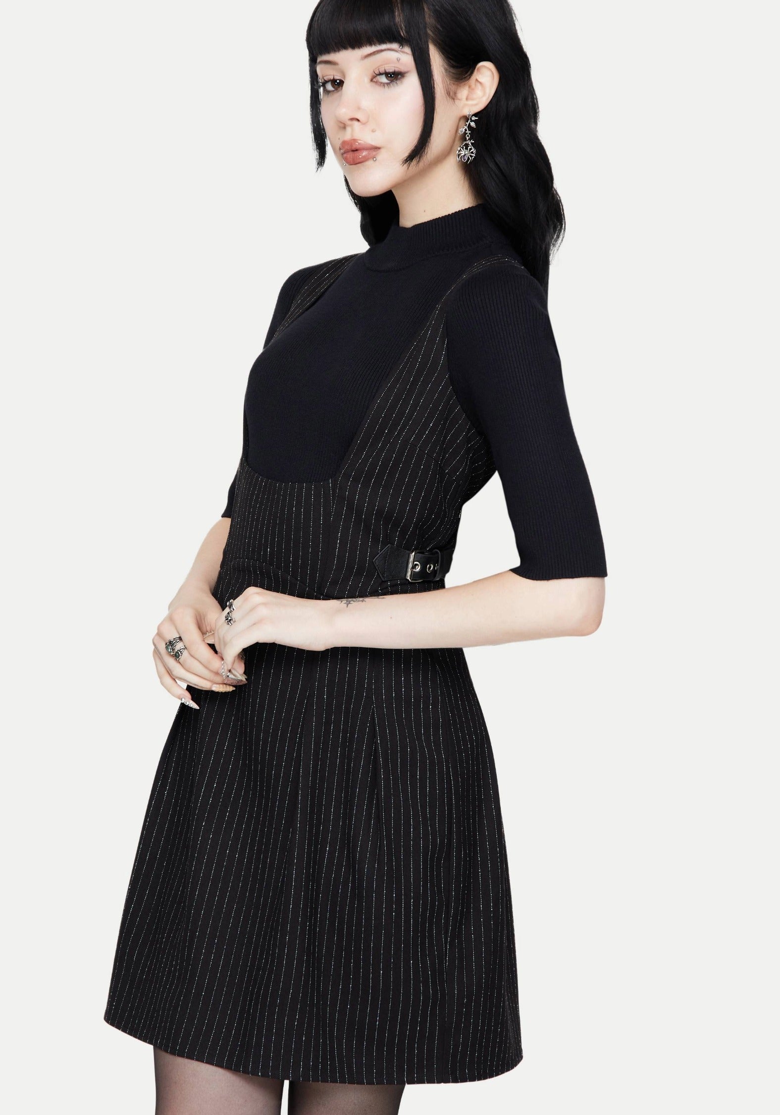 Katya Striped Mini Pinafore Dress – Disturbia