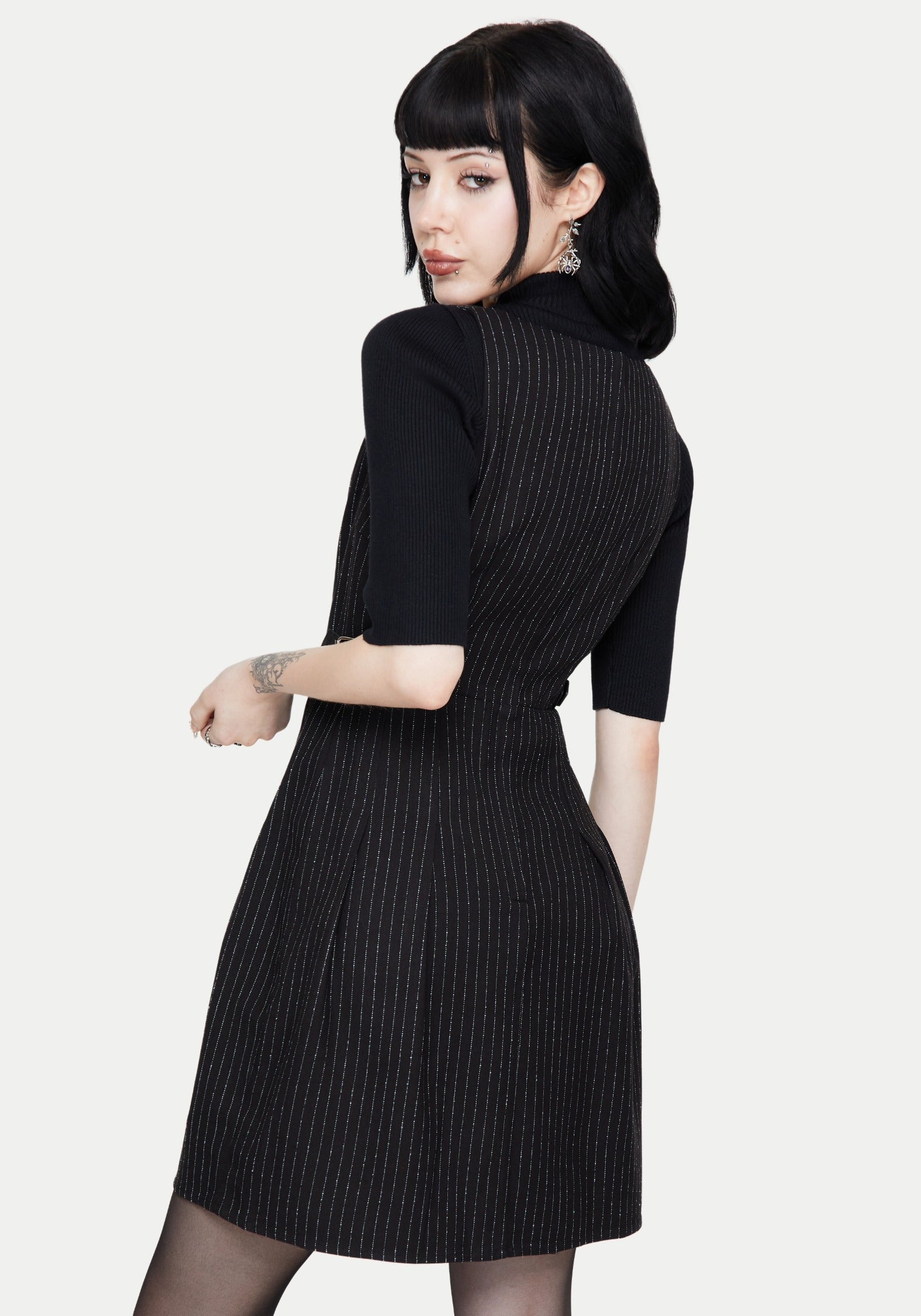 Katya Striped Mini Pinafore Dress – Disturbia