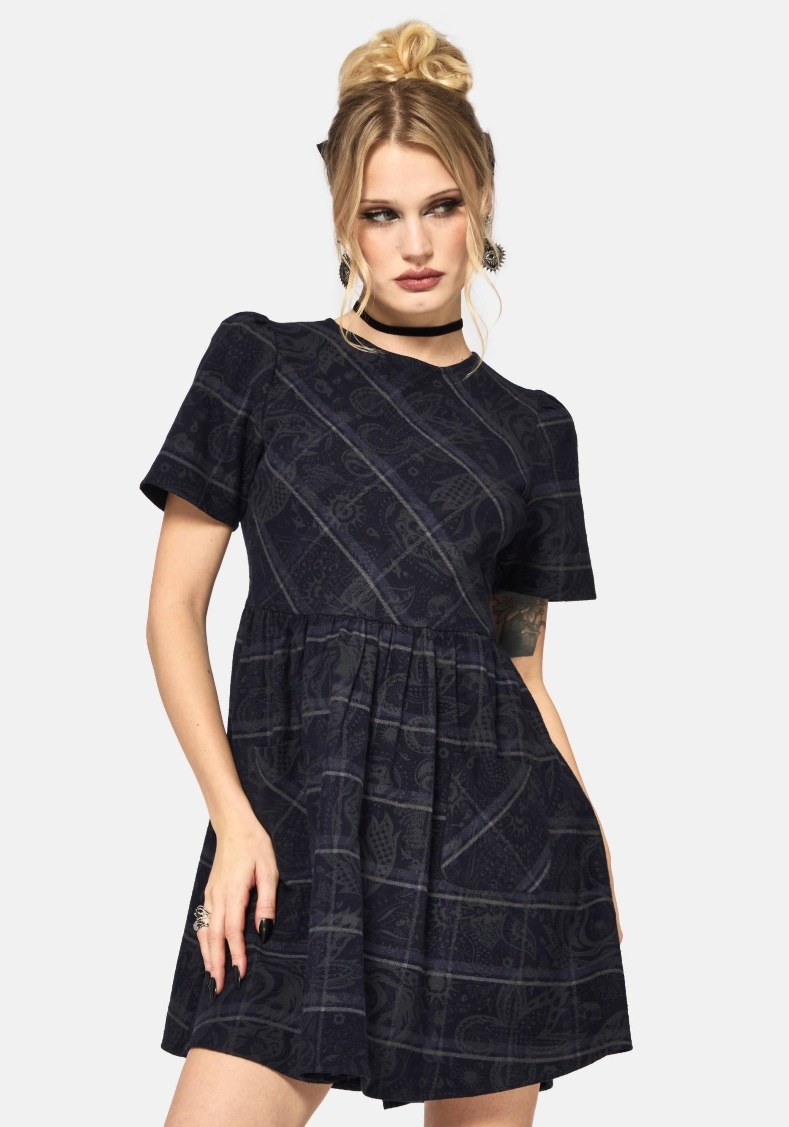 Plaith Blue Check Mini Smock Dress – Disturbia