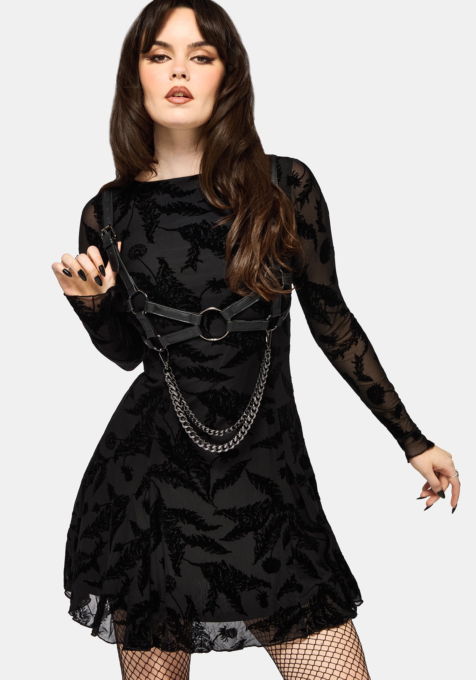 Cimora Dandelion Flocked Mesh Mini Dress – Disturbia