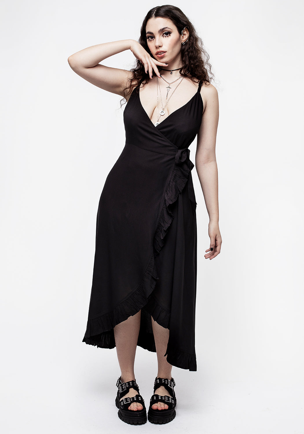 Disturbia | Eerie Cami Midaxi Wrap Dress | Dresses