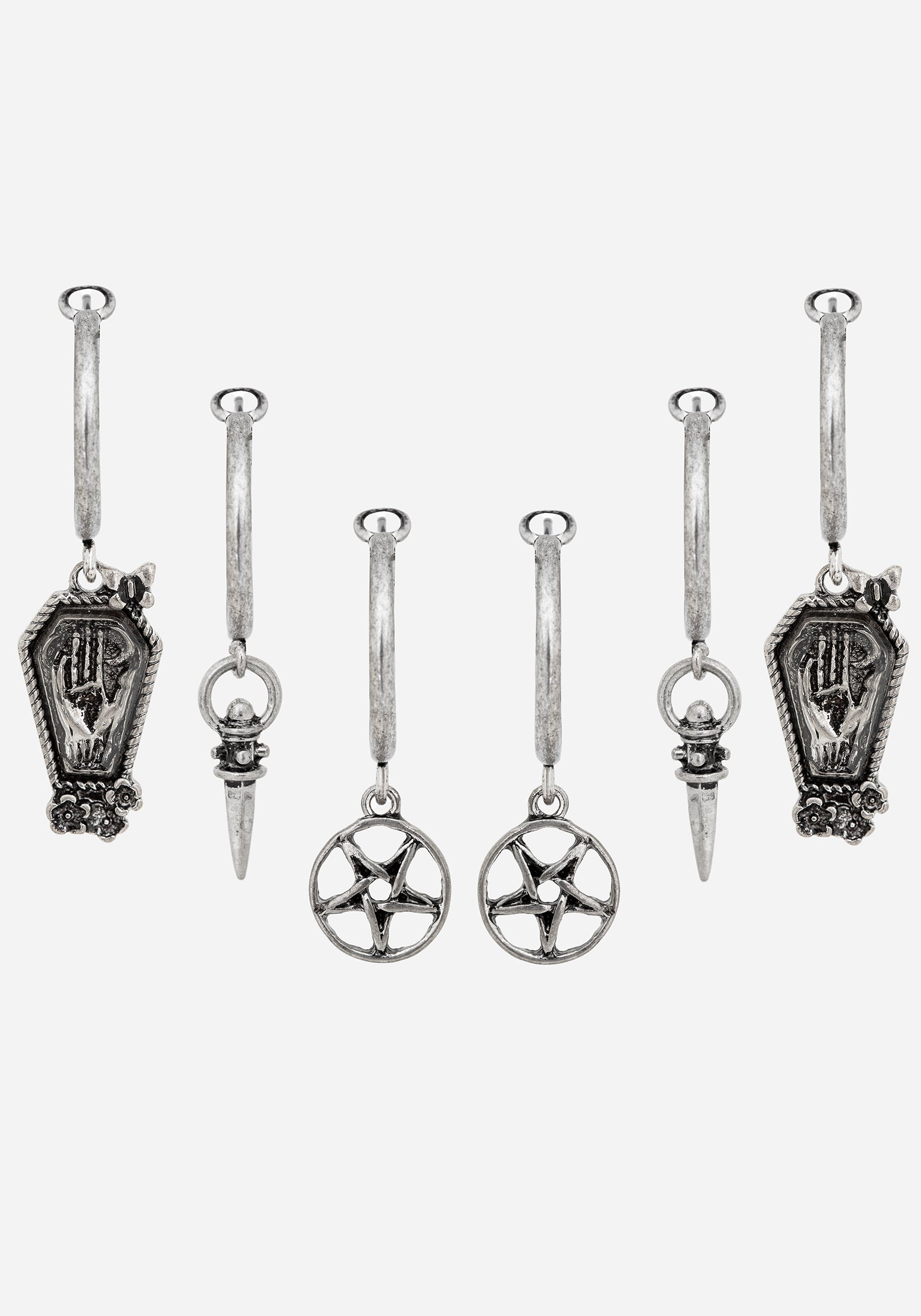 Disturbia | Arbor Coffin Charm Hoop Earrings Set | Earrings
