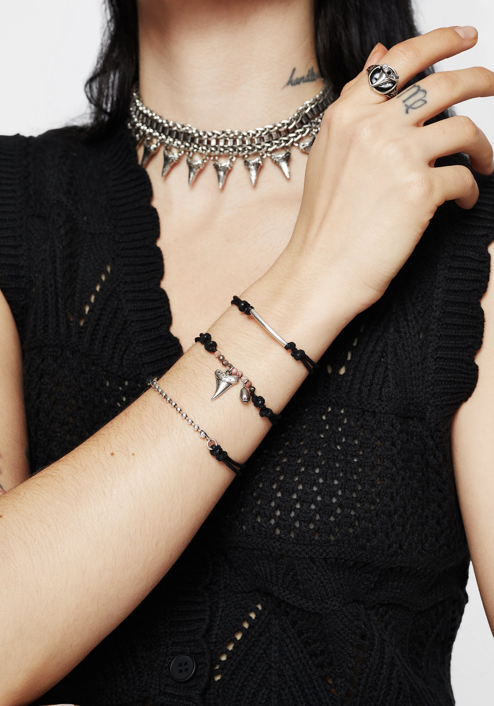 Shark Tooth Rope Bracelet Set – Disturbia