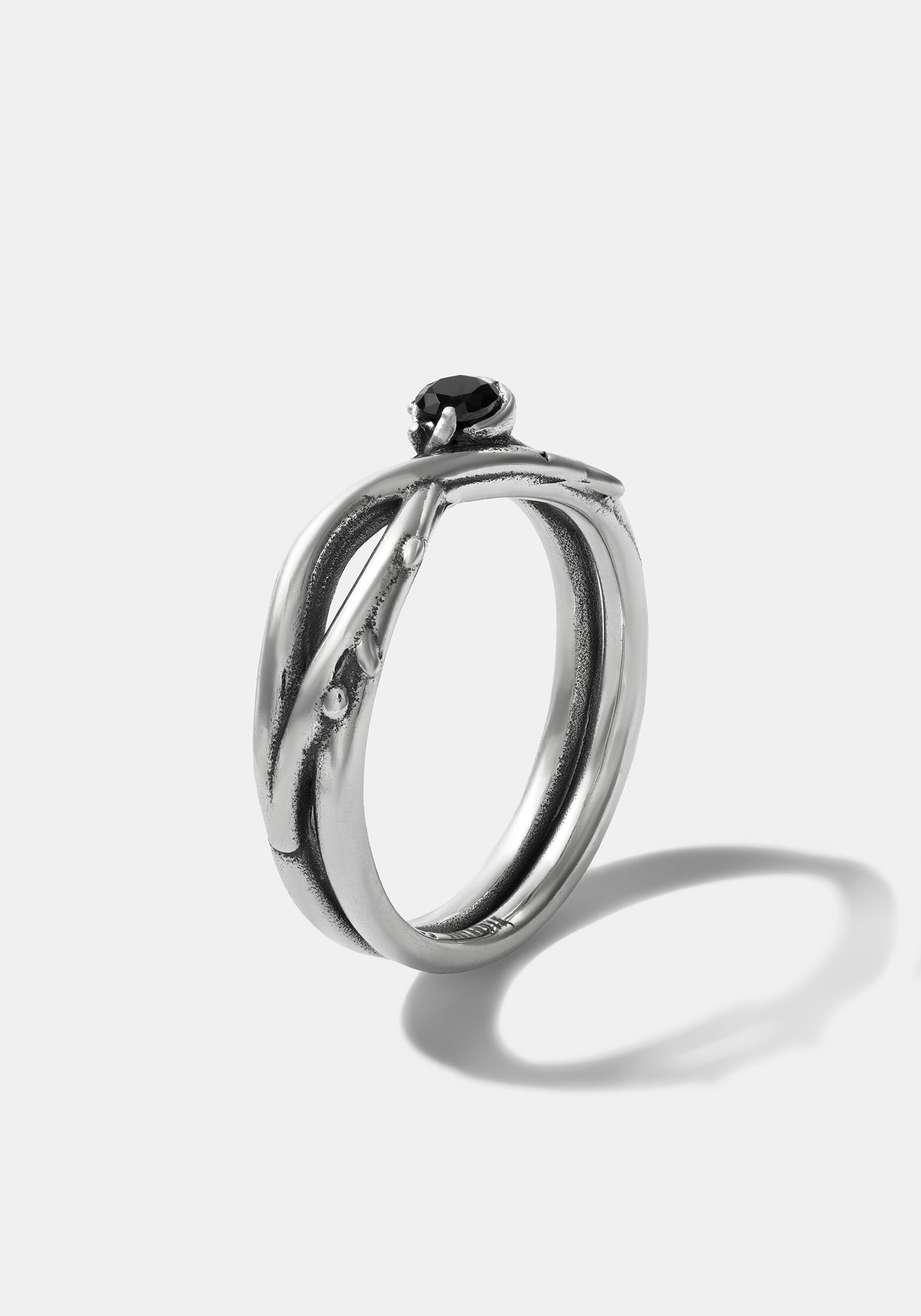 Rosethorn Sterling Silver Black Spinel Band - 4.5mm – Disturbia