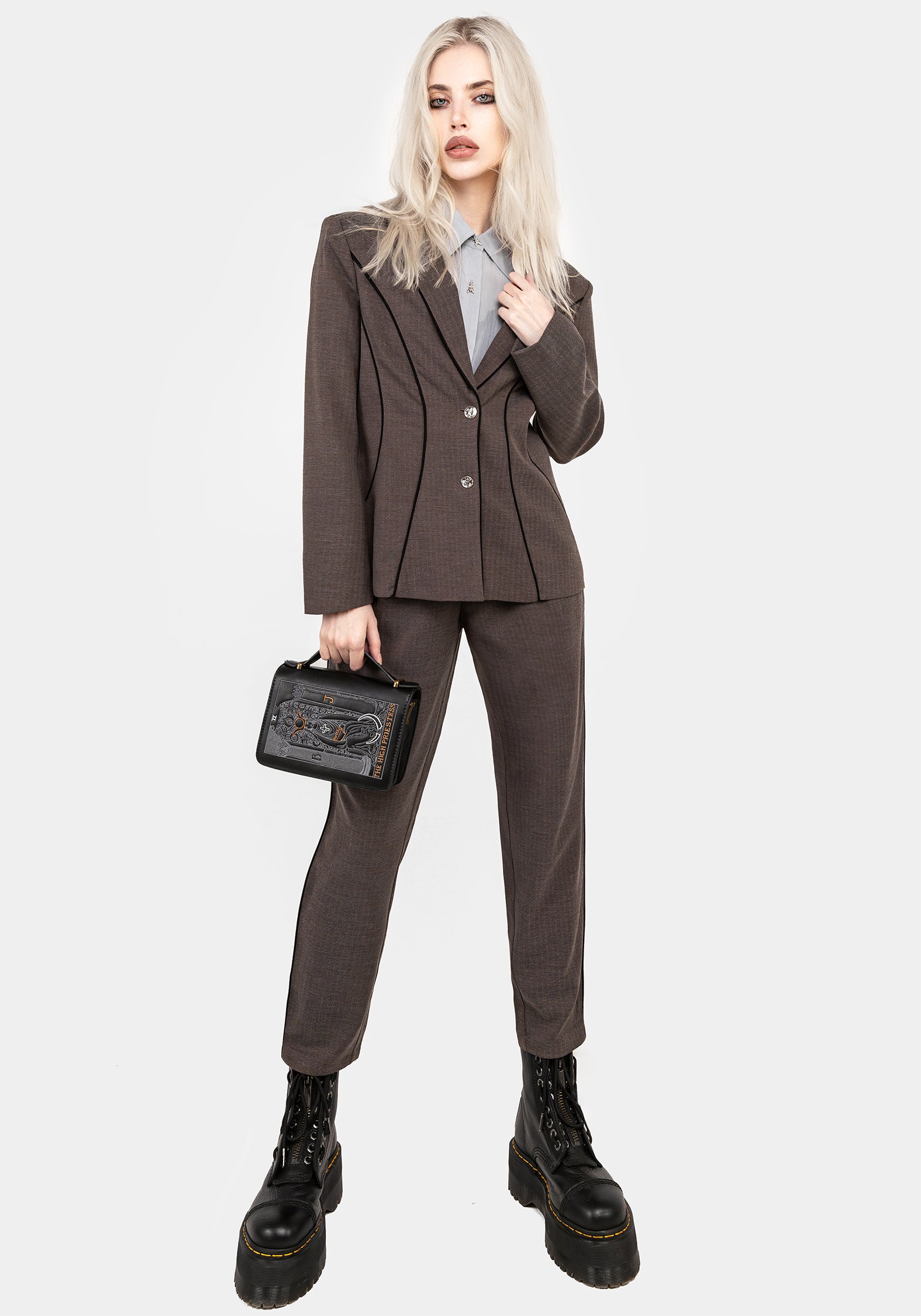 Disturbia | Cointrelle Herringbone Piped Blazer | Jackets