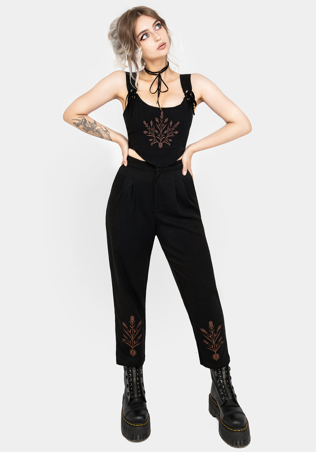 Cybele Embroidered Crop Corset Top – Disturbia