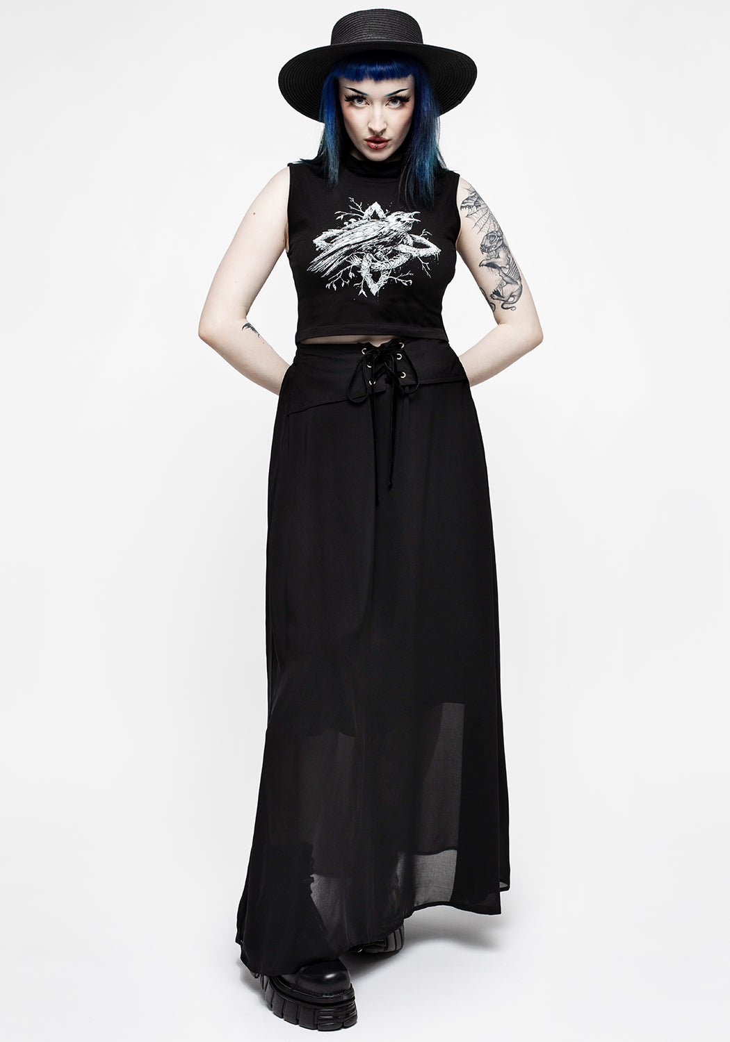 Disturbia | Eris Lace Up Maxi Skirt | Skirts