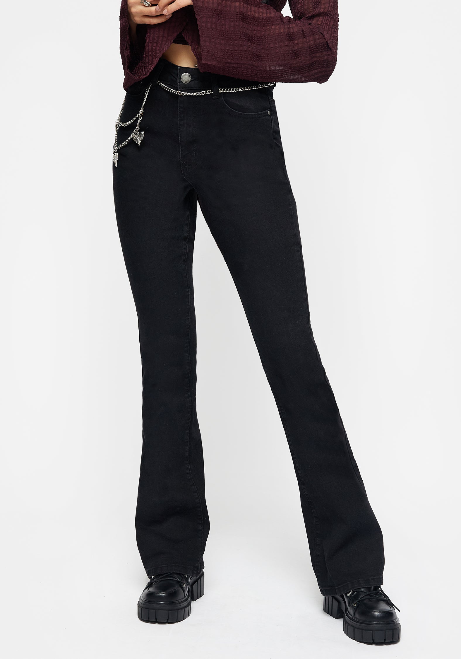 Disturbia | Titania Bootcut Jean with Charm Chain | Jeans