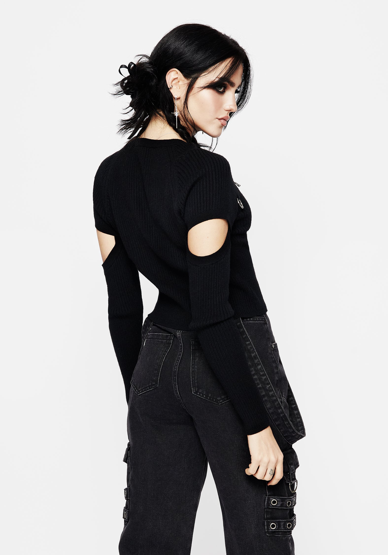 Disturbia | Captive Hardware Cut Out Rib Jumper | Jumpers