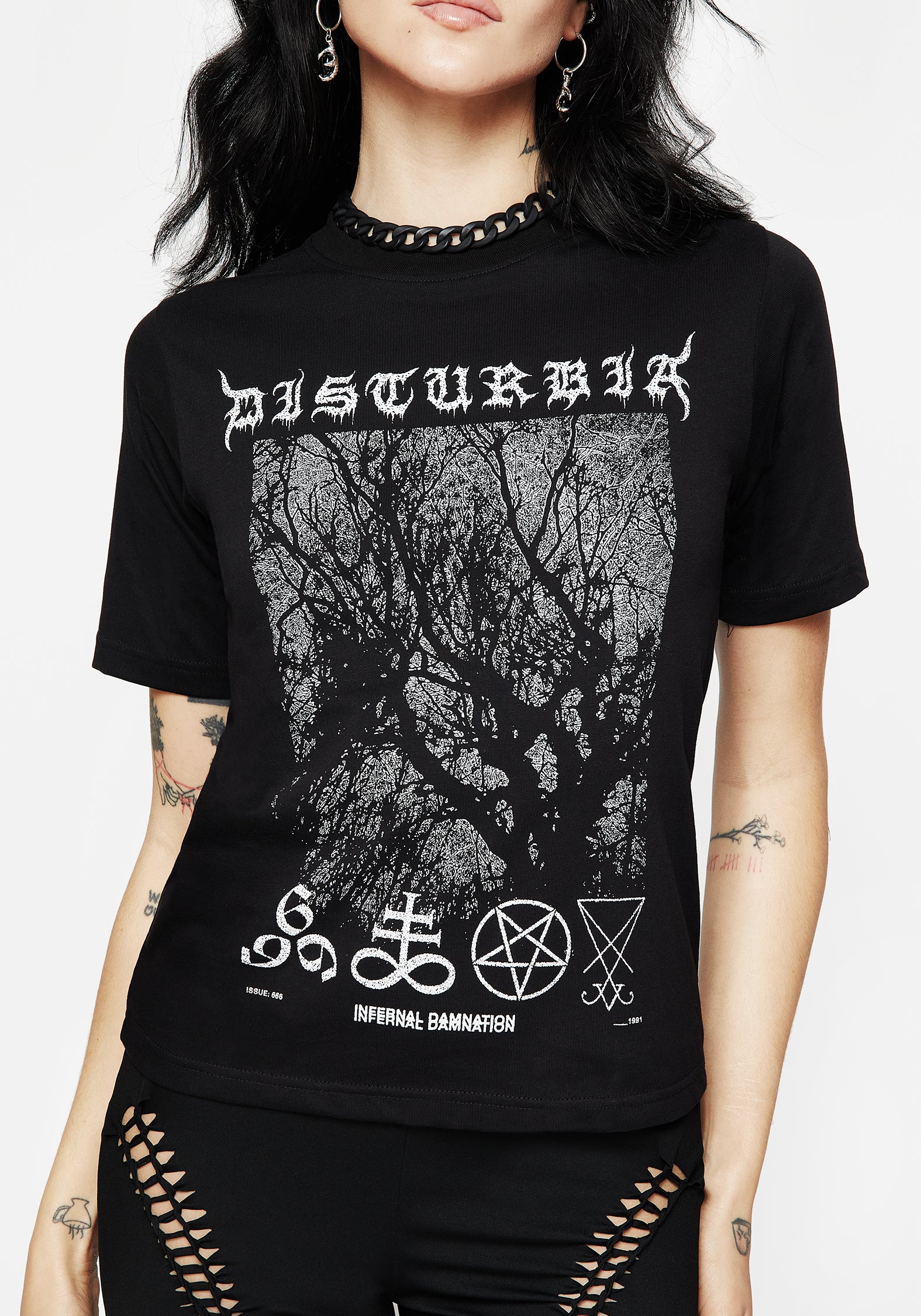 Disturbia | Infernal Graphic Print T-Shirt | Tops