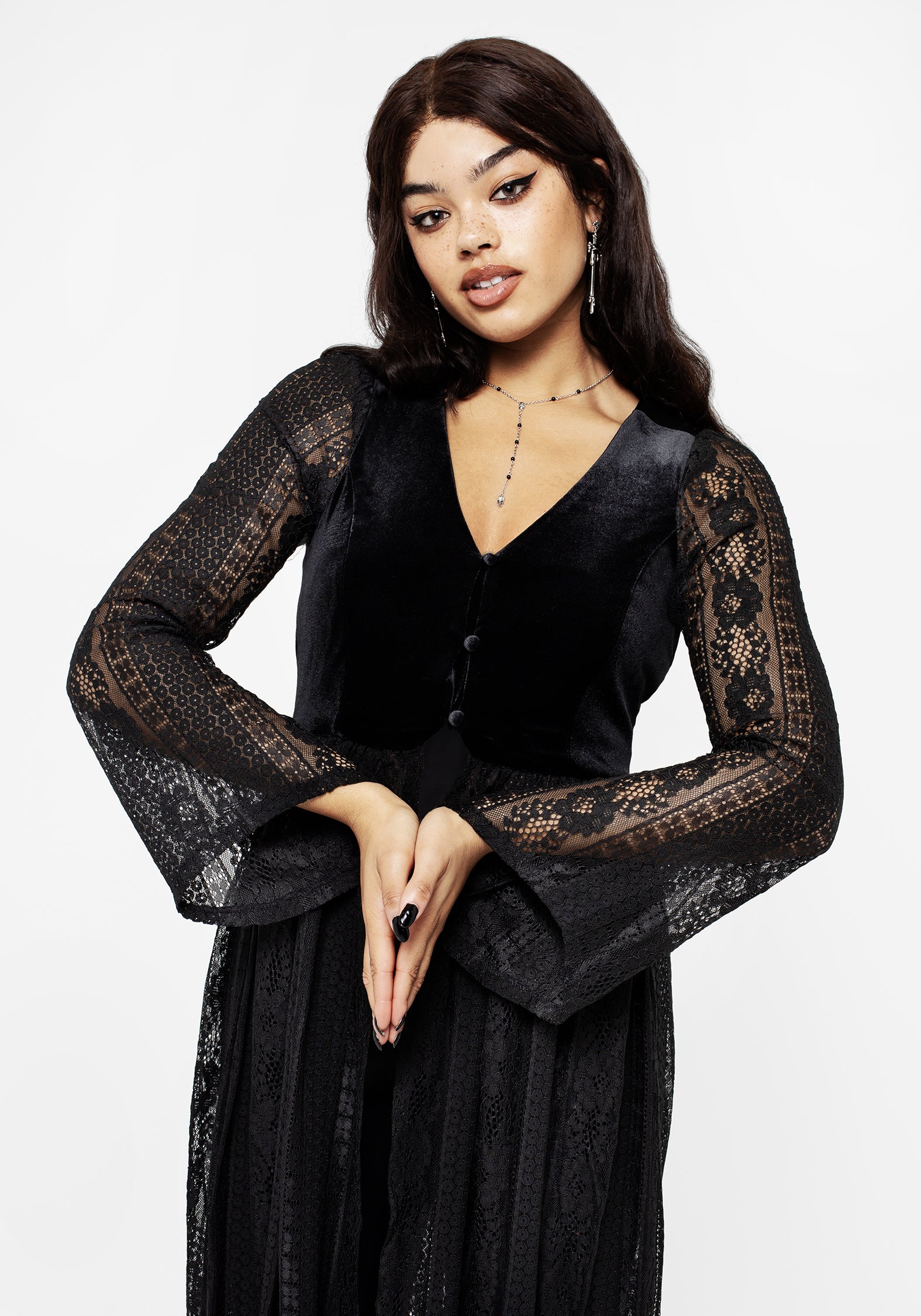 Disturbia | Everlasting Flared Sleeve Lace Overdress | Dresses