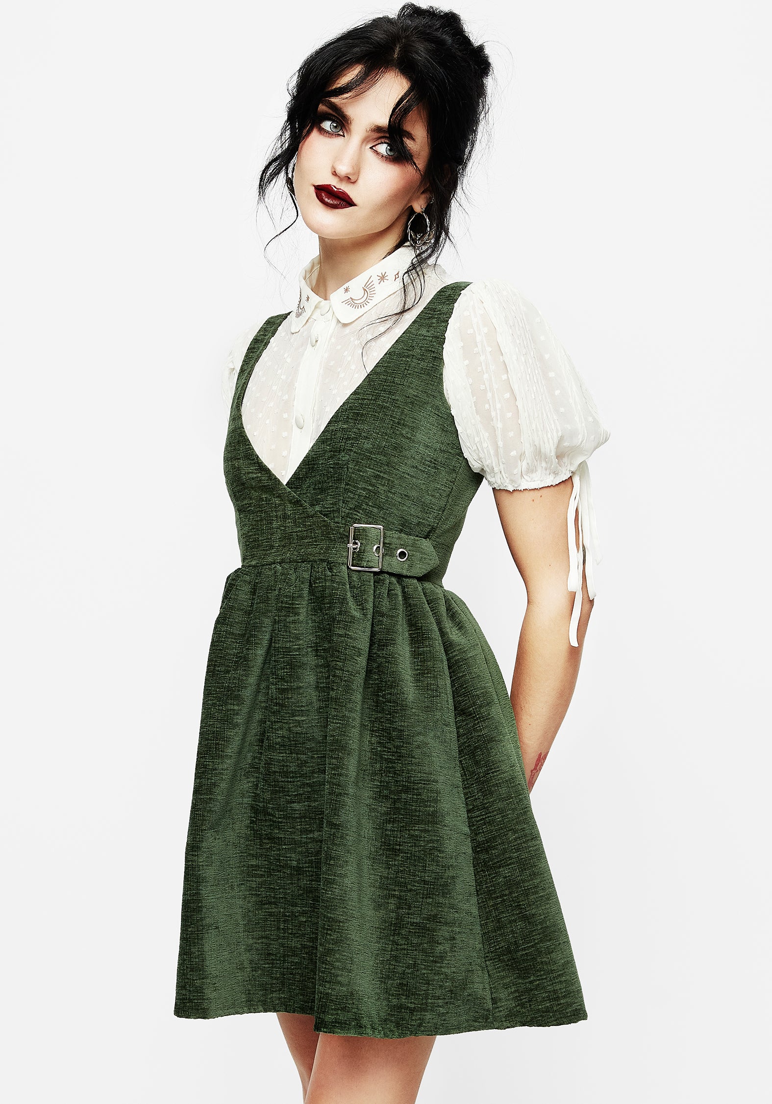 Disturbia | Ivy Buckle Wrap Suspender Mini Dress | Dresses