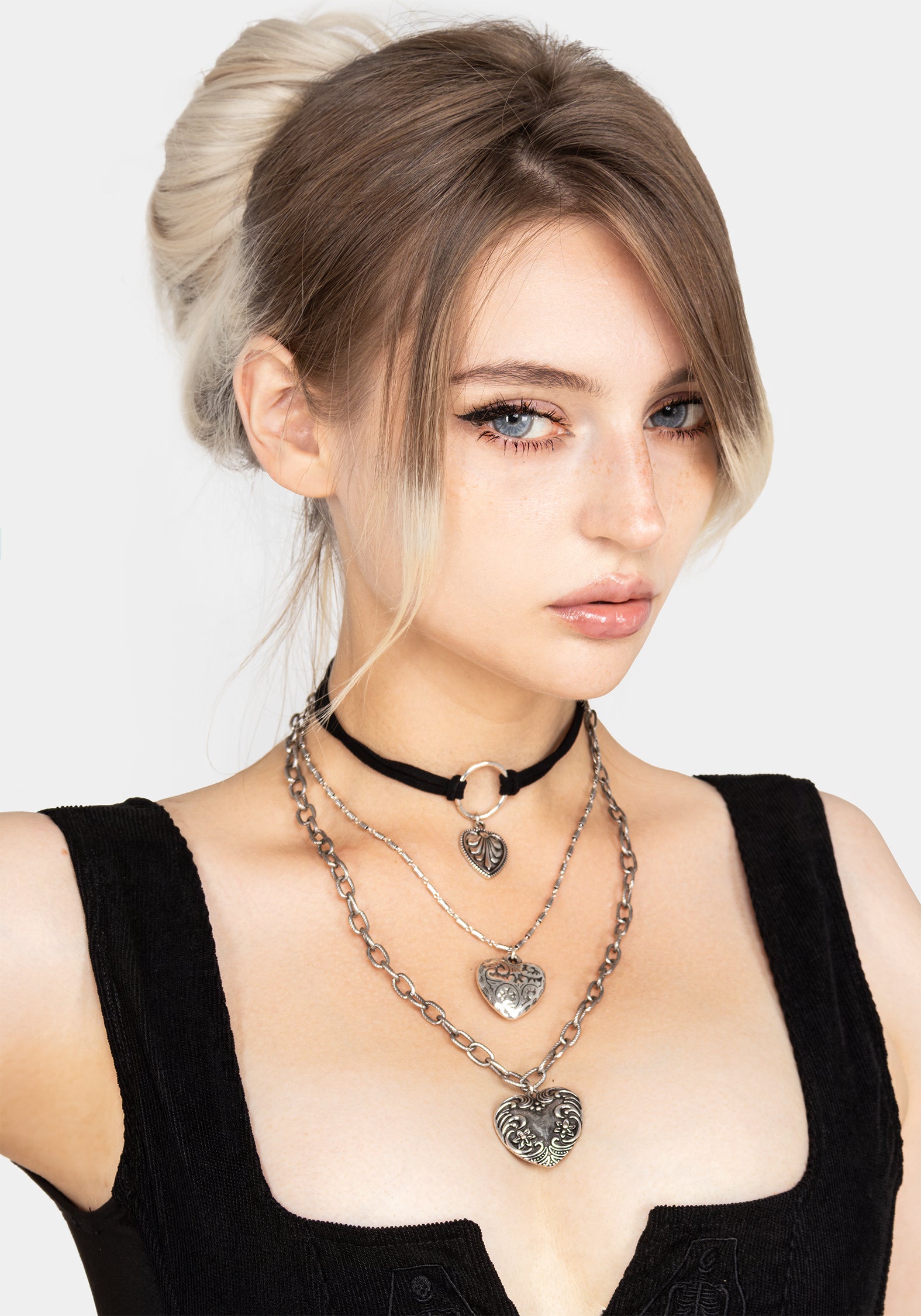Disturbia | Deceiver Heart Layered Choker Necklace | Necklaces