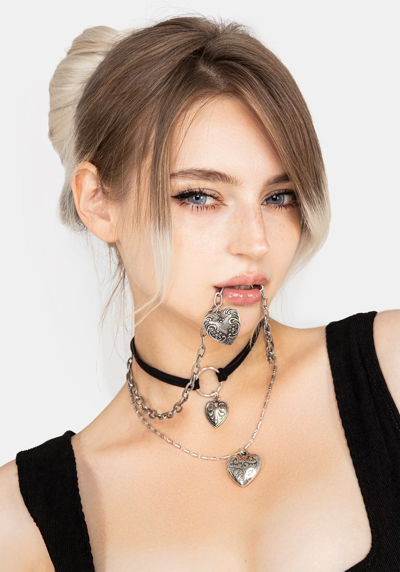 Disturbia | Deceiver Heart Layered Choker Necklace | Necklaces