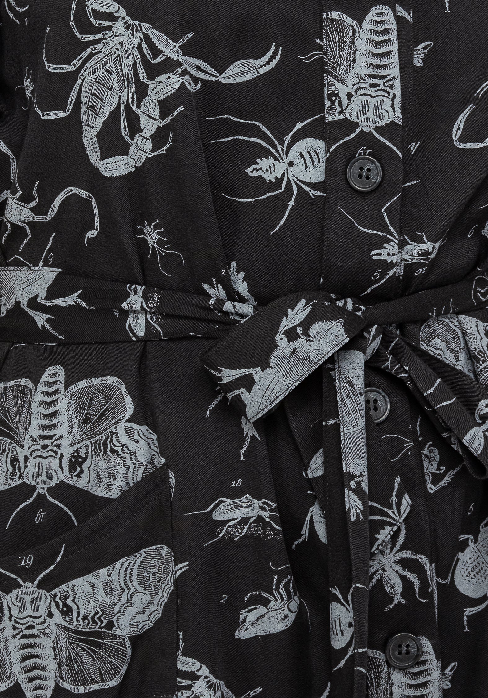 Disturbia | Parasite Bugs Short Sleeve Mini Shirt Dress - Black | Dresses