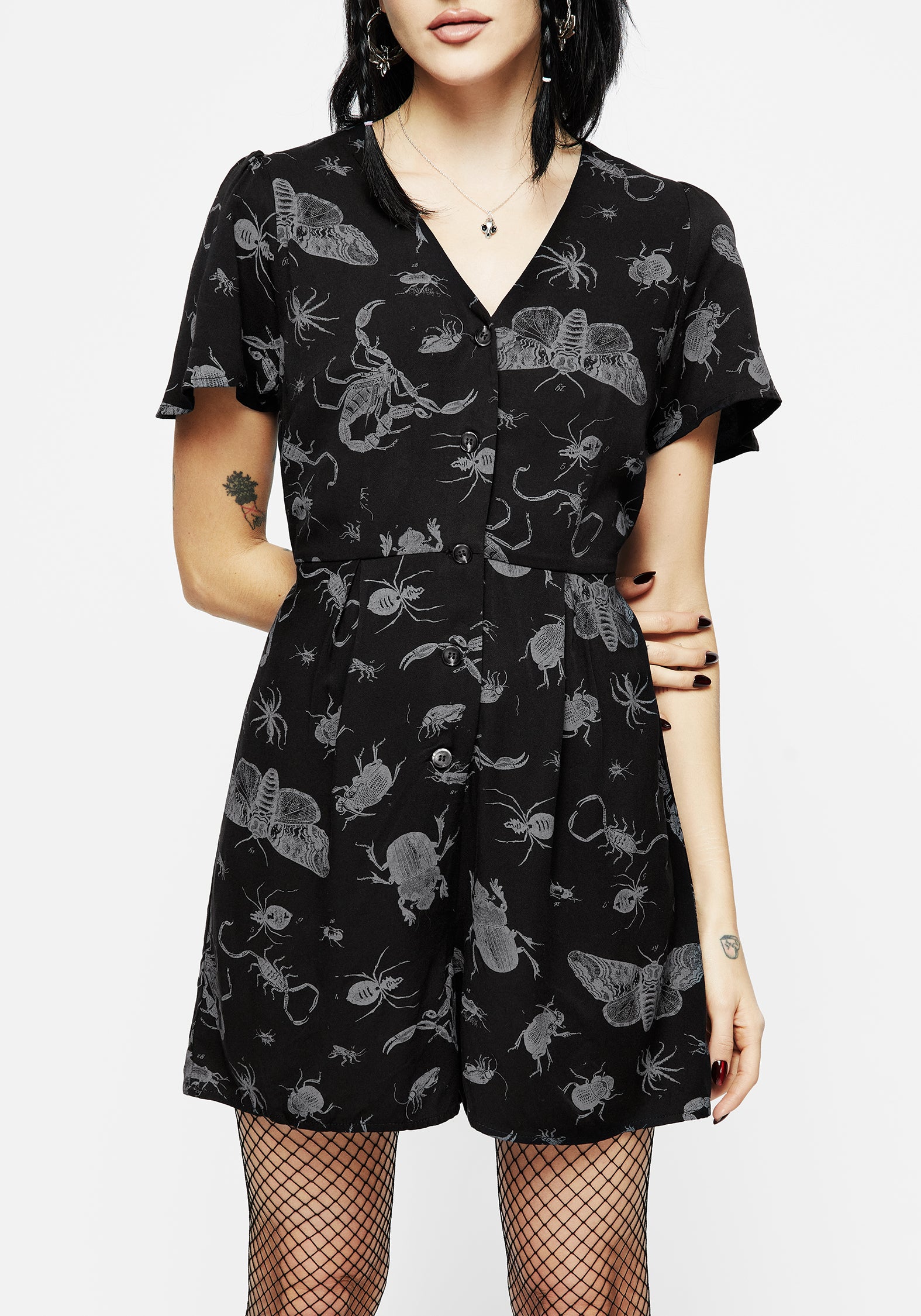 Disturbia | Parasite Bugs Playsuit - Black | Playsuits