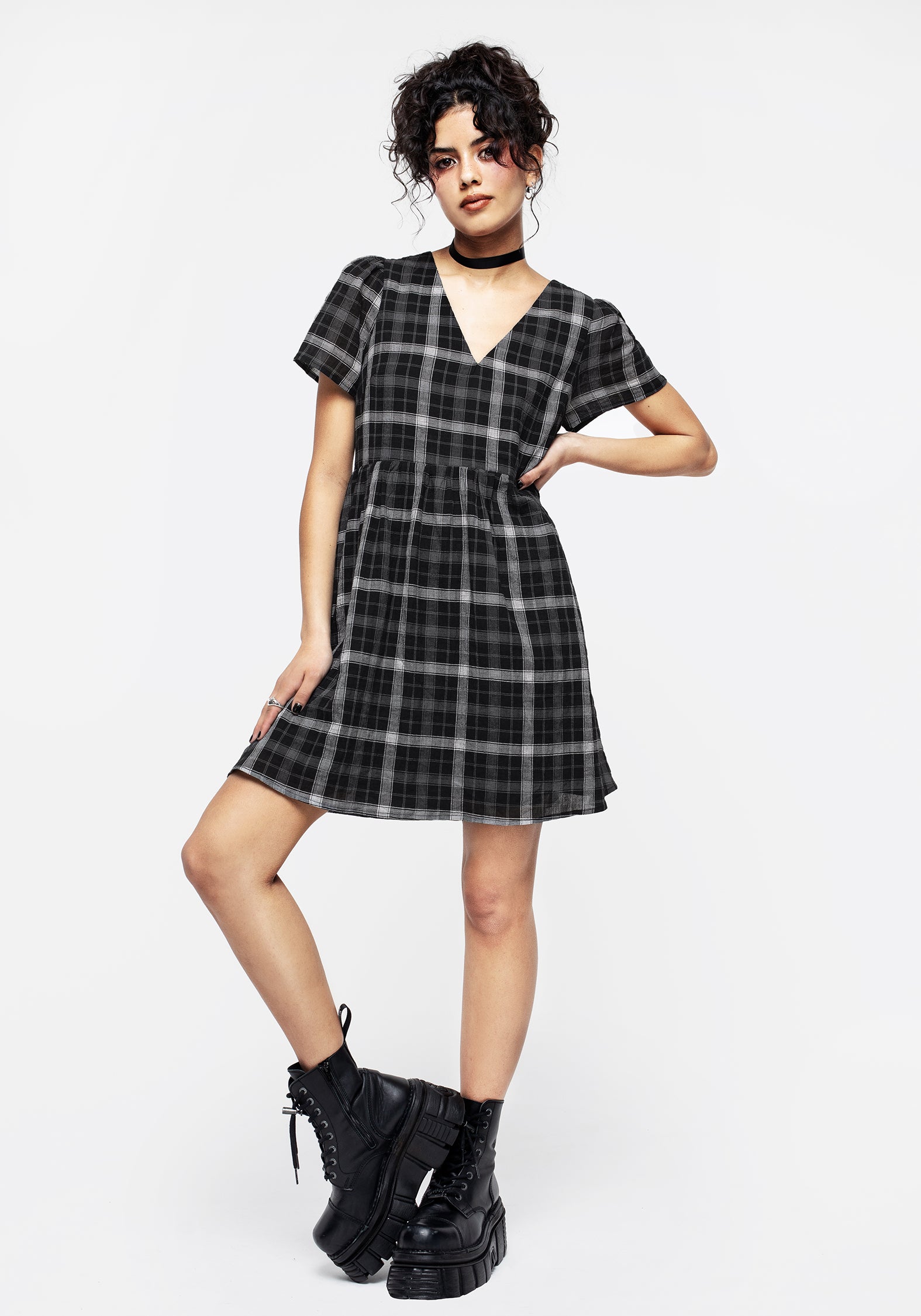 Disturbia | Dilemma Check Mini Smock Dress | Dresses