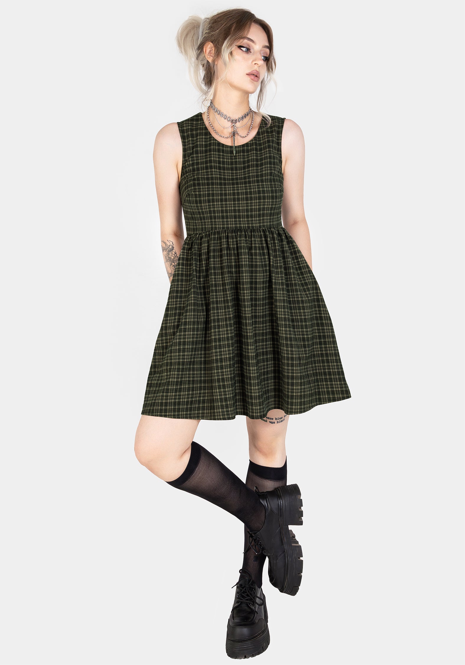 Disturbia | Sabine Check Mini Skater Dress | Dresses
