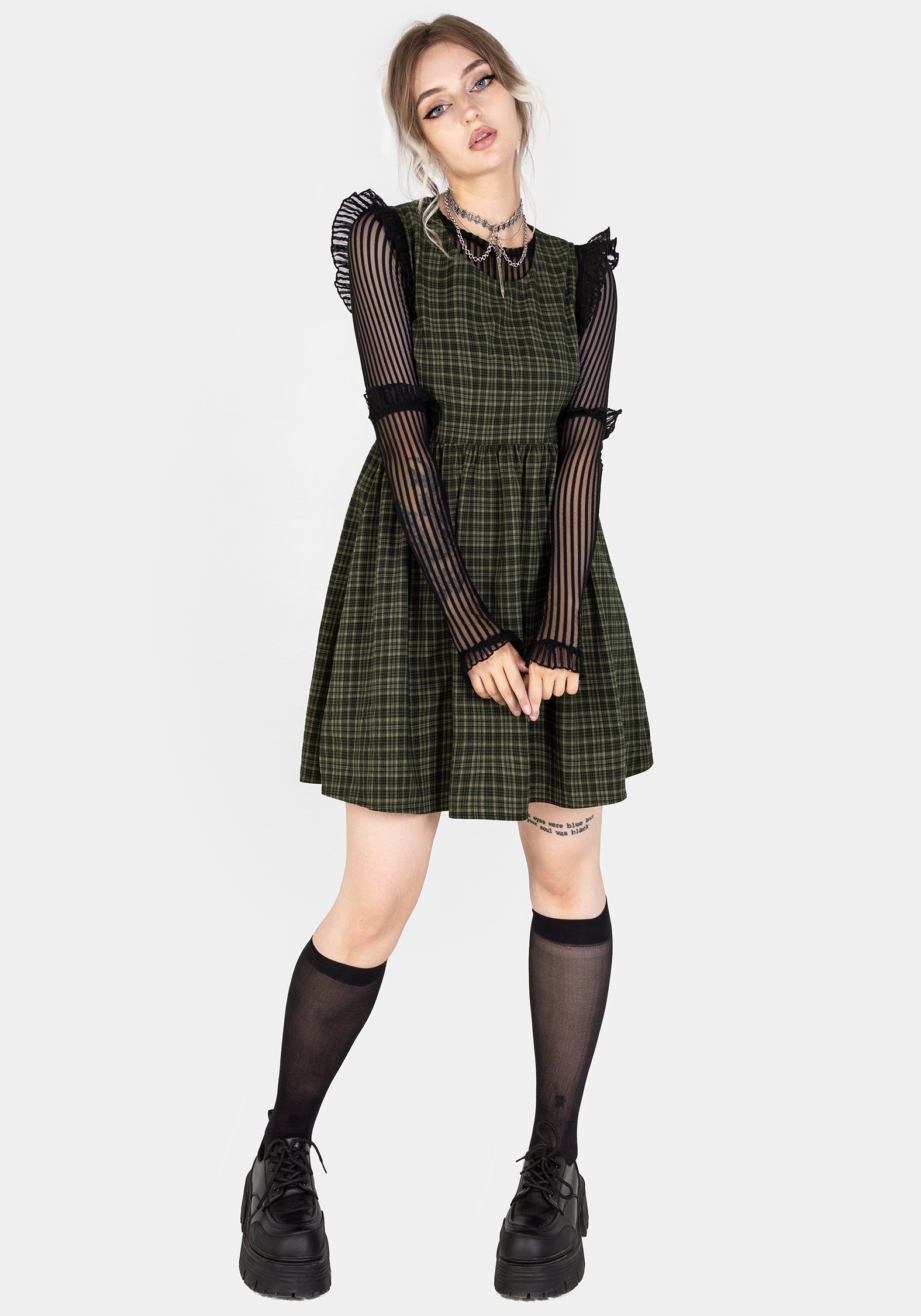 Disturbia | Sabine Check Mini Skater Dress | Dresses