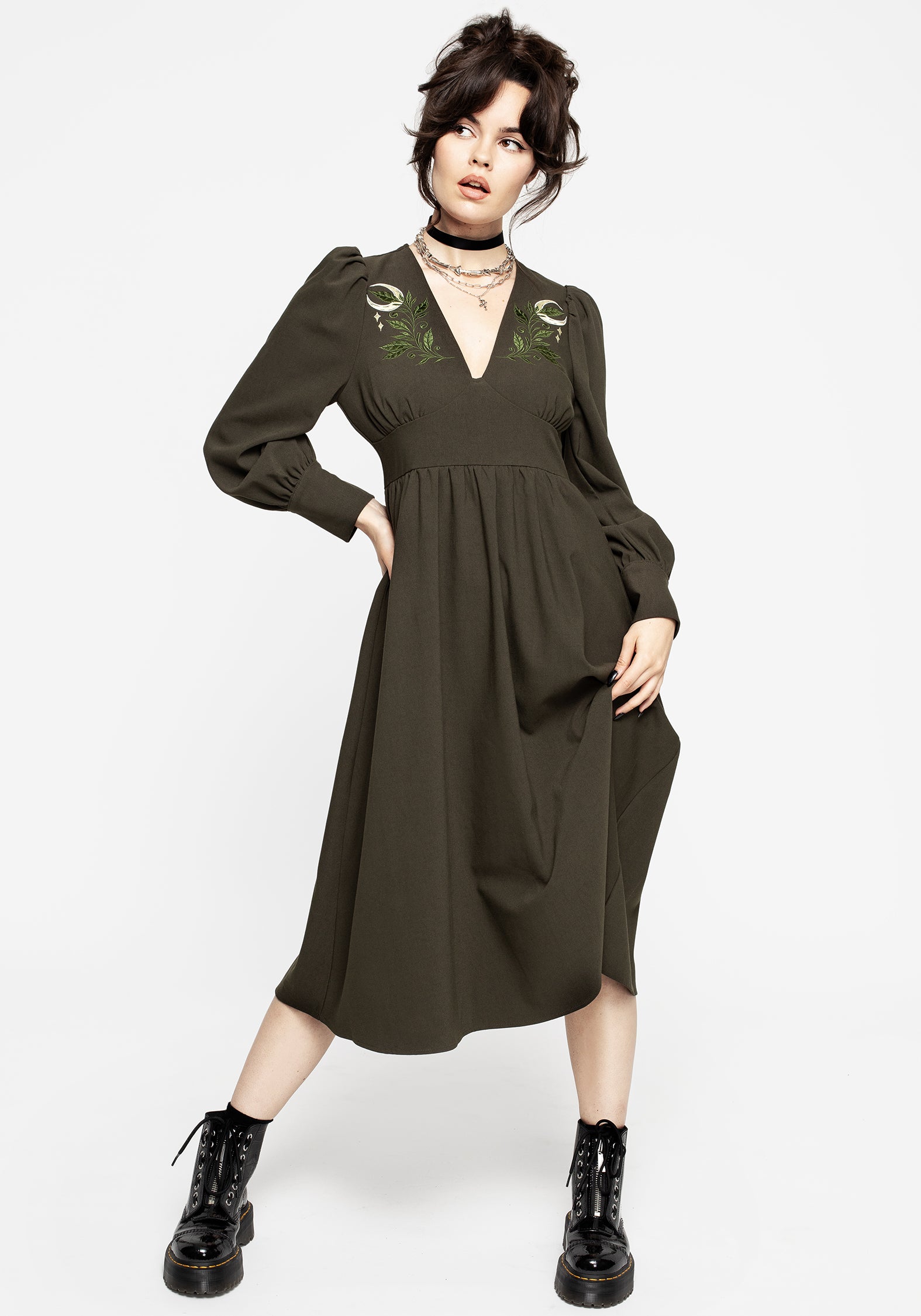 Disturbia | Huldra Embroidered Midi Dress | Dresses